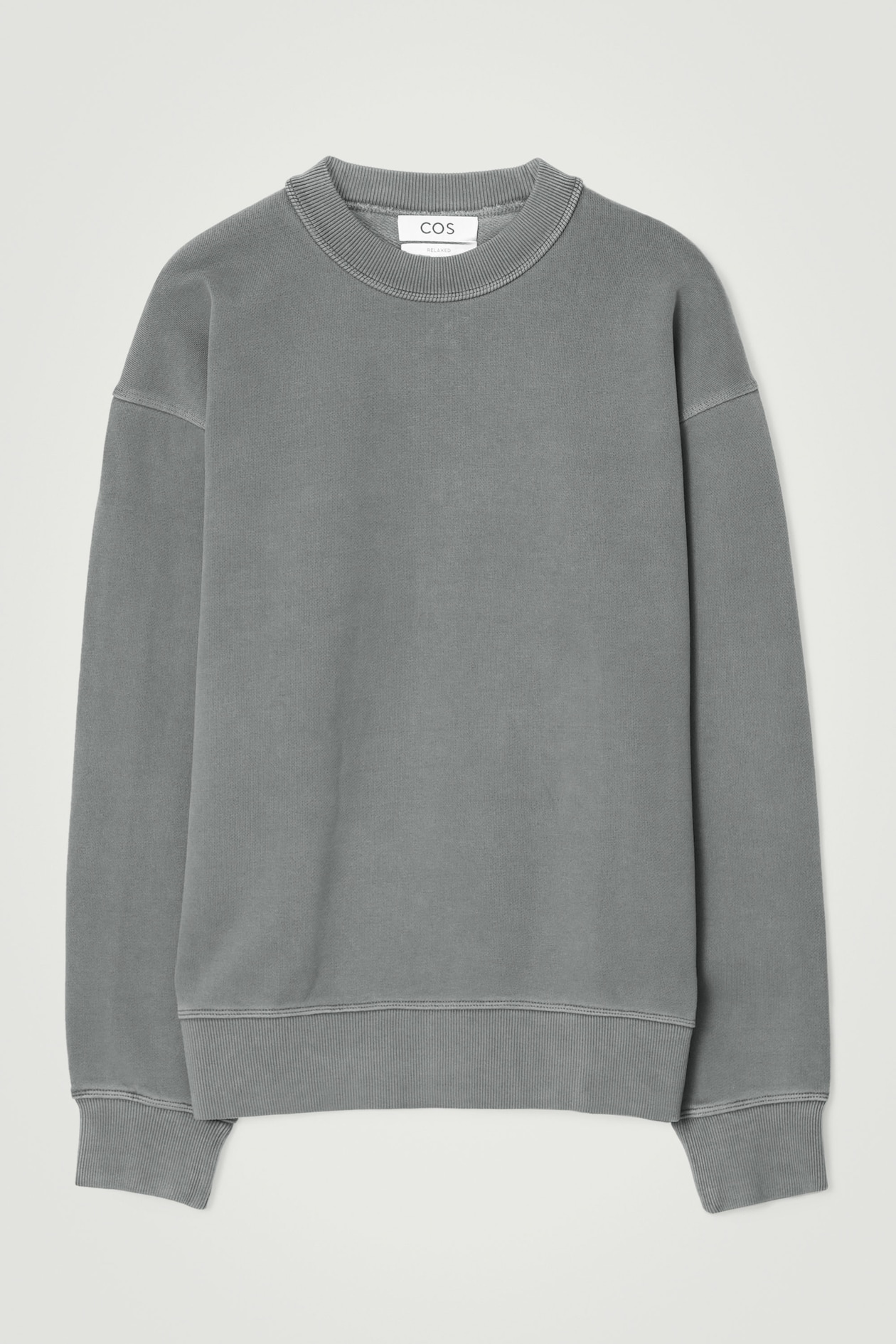 RELAXED WASHED-COTTON SWEATSHIRT - WASHED BLACK | COS