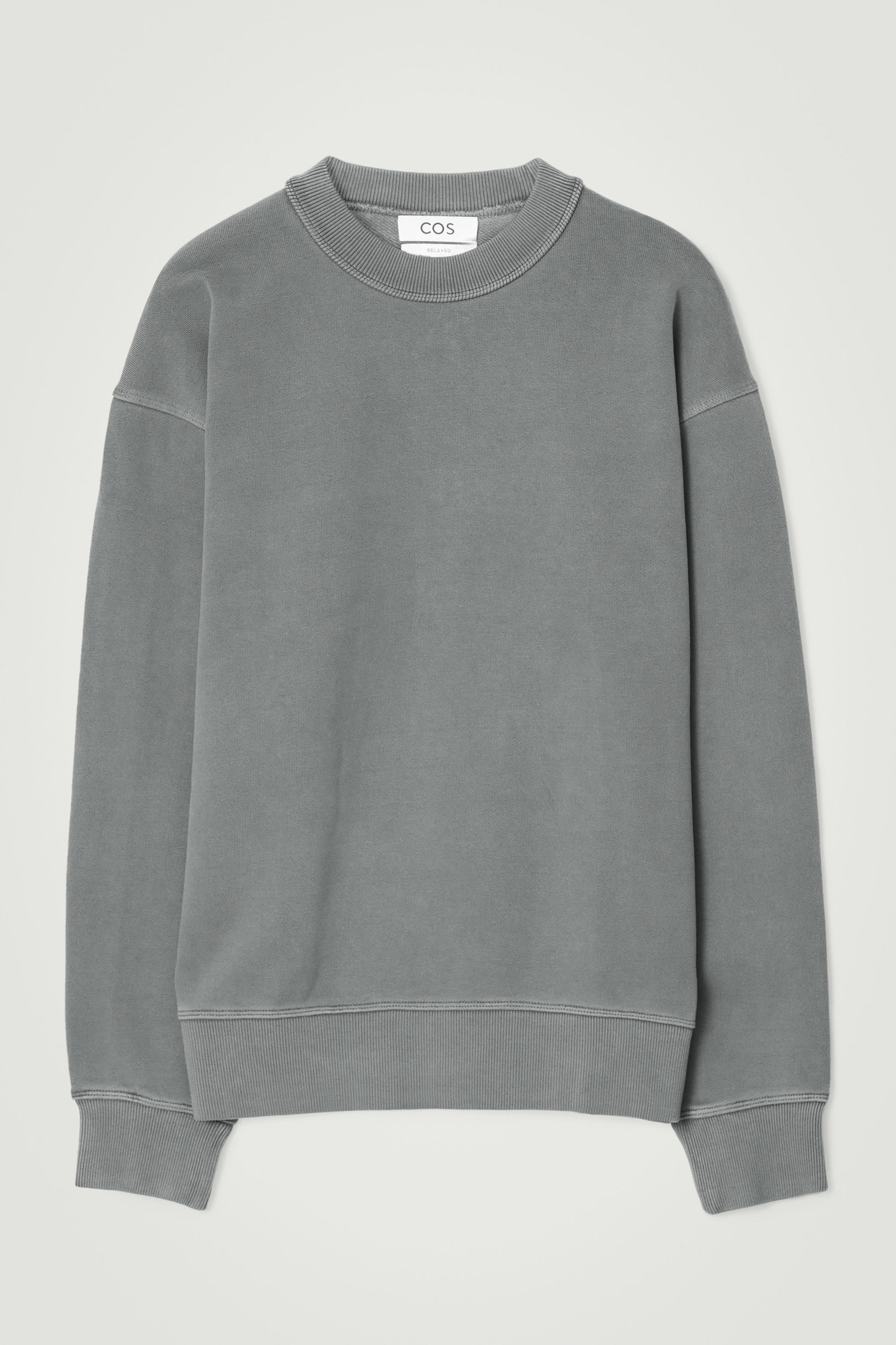 RELAXED WASHED-COTTON SWEATSHIRT - WASHED BLACK | COS