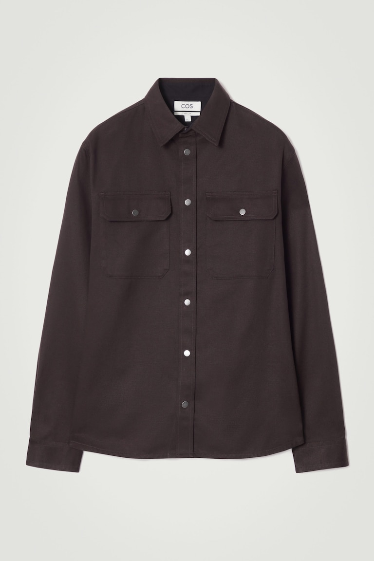 TWILL UTILITY OVERSHIRT - BROWN | COS