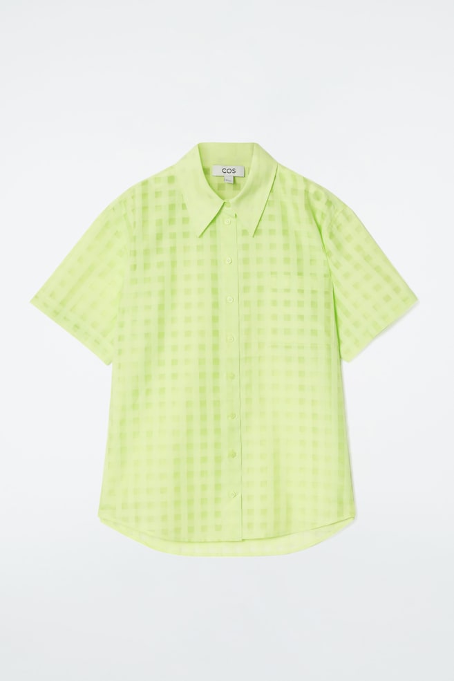RELAXED SILK-BLEND UTILITY SHIRT - NEON YELLOW | COS