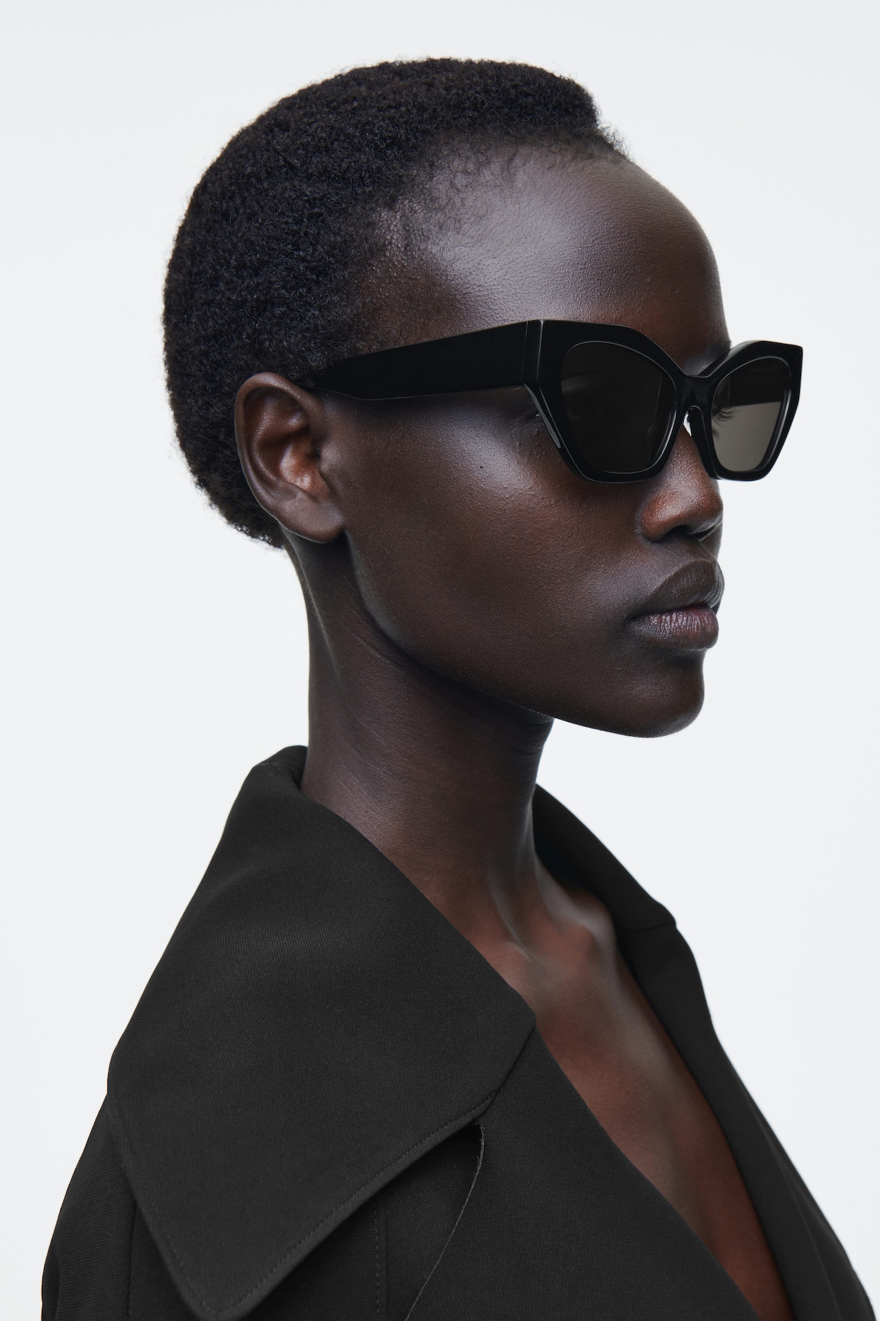 ANGULAR CAT-EYE SUNGLASSES - BLACK | COS