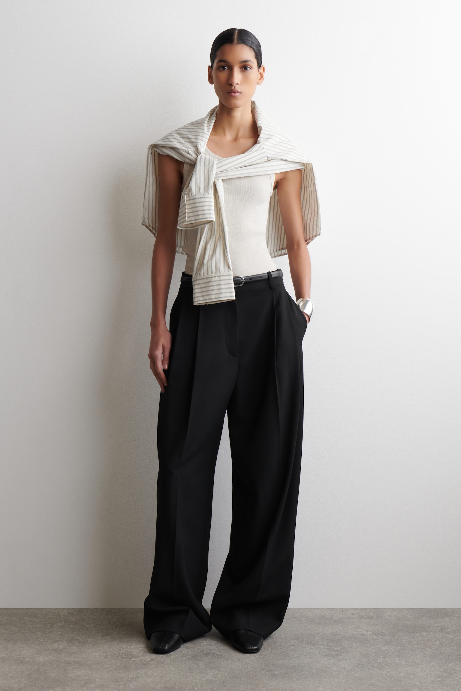 RIBBED COTTON TANK TOP - LIGHT BEIGE / UNDYED | COS US