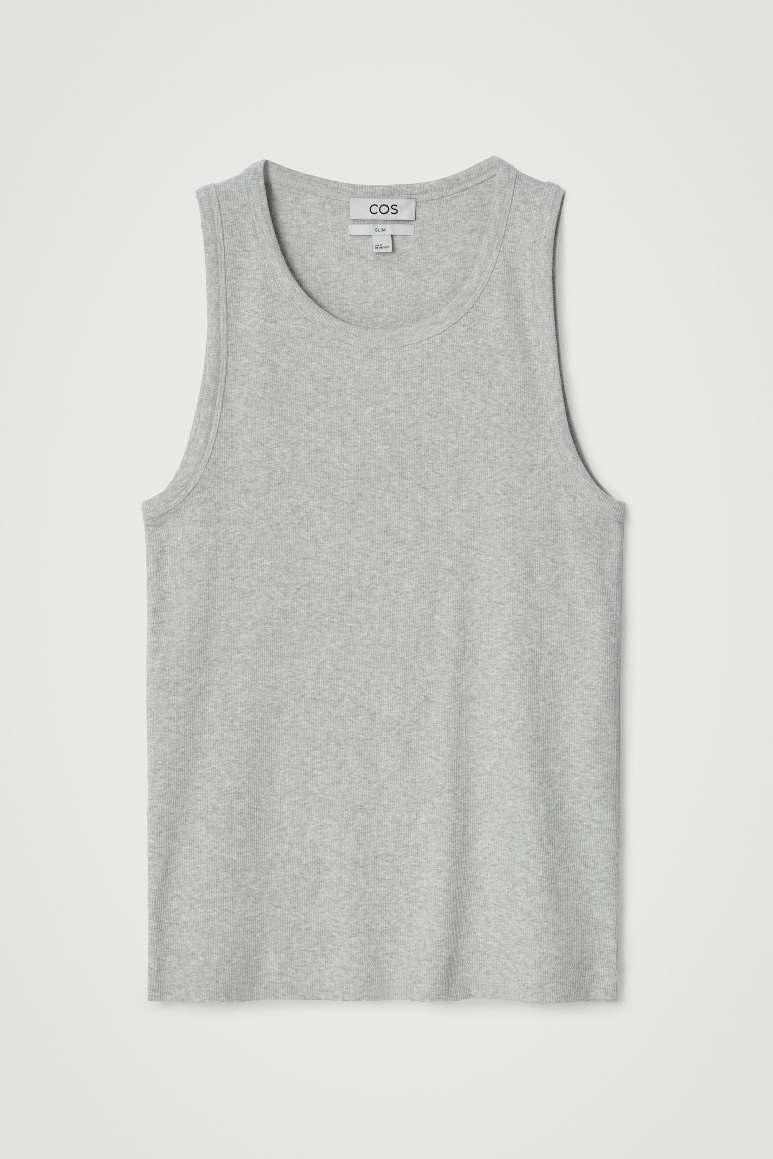 SLIM RIBBED COTTON TANK TOP - GRAY MÉLANGE | COS