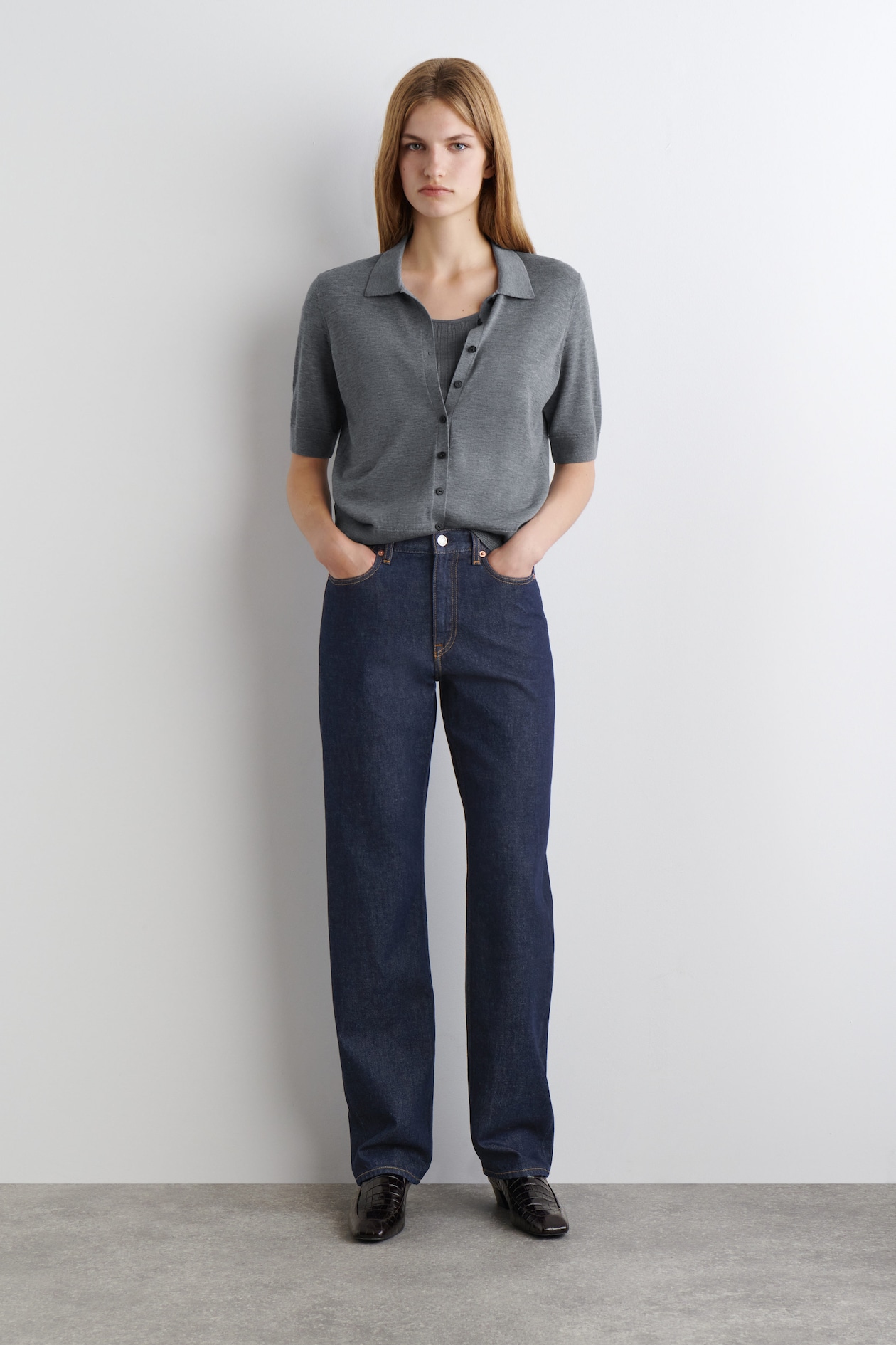 REPRISE STRAIGHT-LEG JEANS - DARK INDIGO | COS