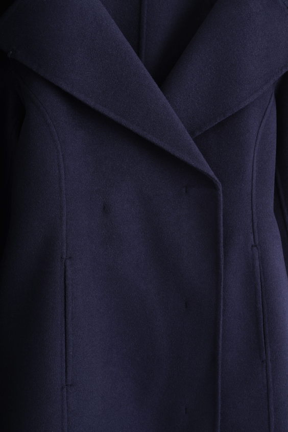 SCULPTED DOUBLE-FACED WOOL SHORT COAT - MIDNIGHT | COS US