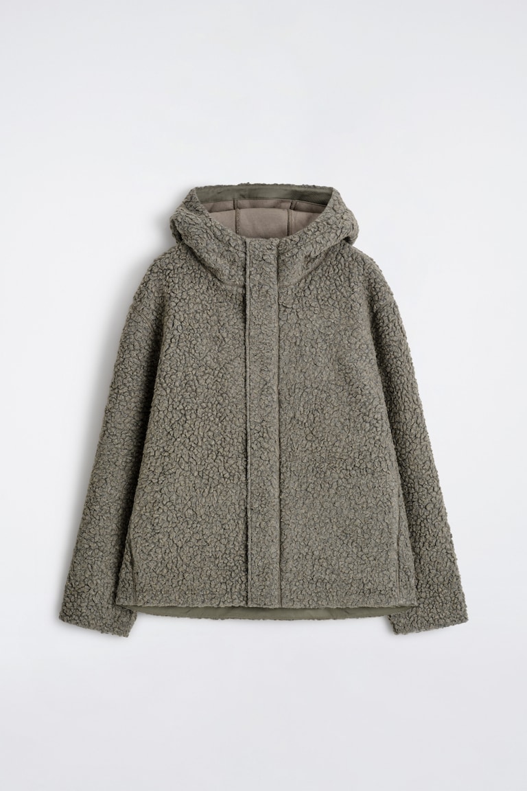 HOODED TEDDY JACKET - LIGHT-BROWN MÉLANGE | COS NO
