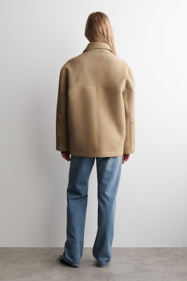 COLLARED SUEDE JACKET - SAND | COS