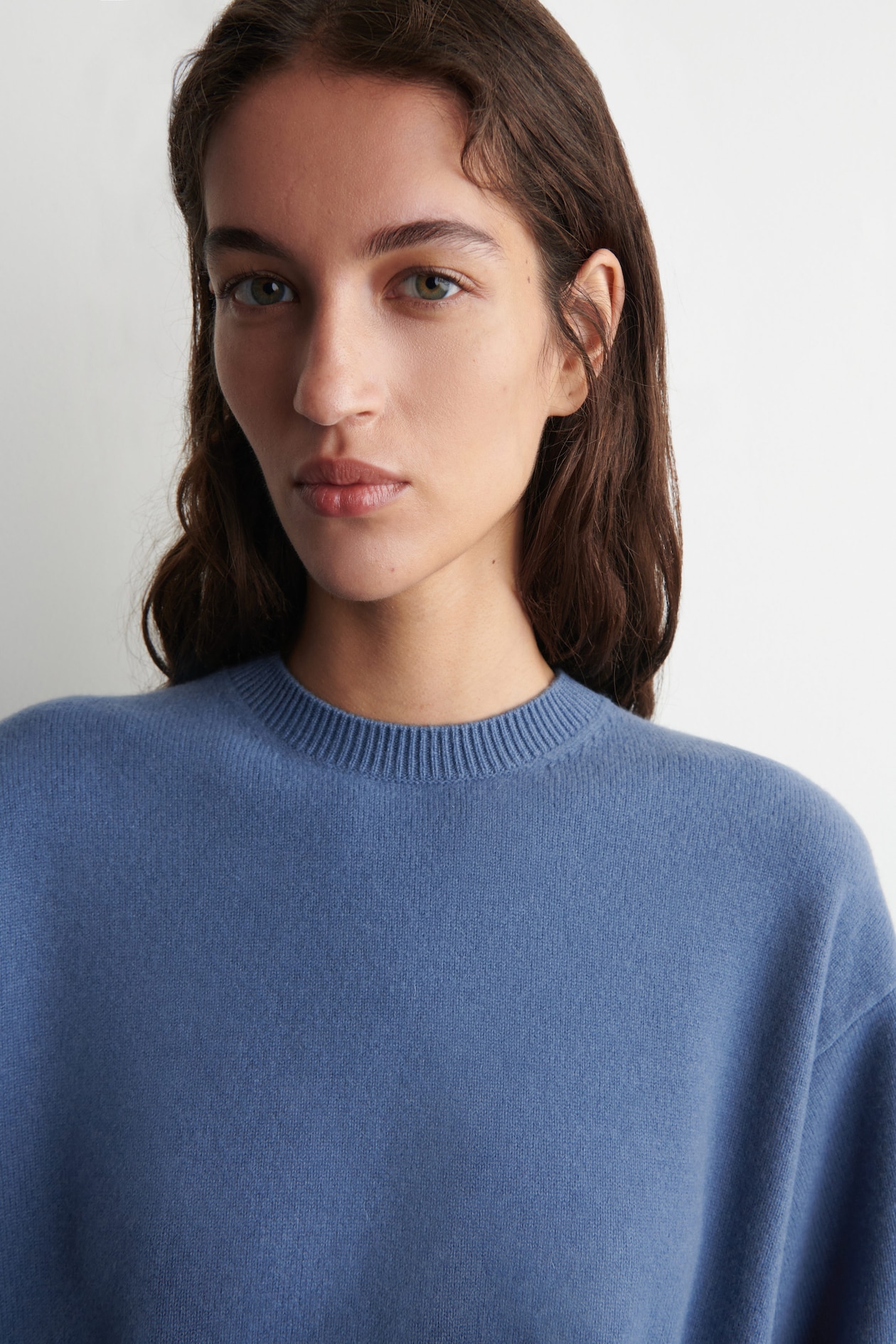 BELT-DETAIL MERINO WOOL SWEATER - STEEL BLUE | COS US