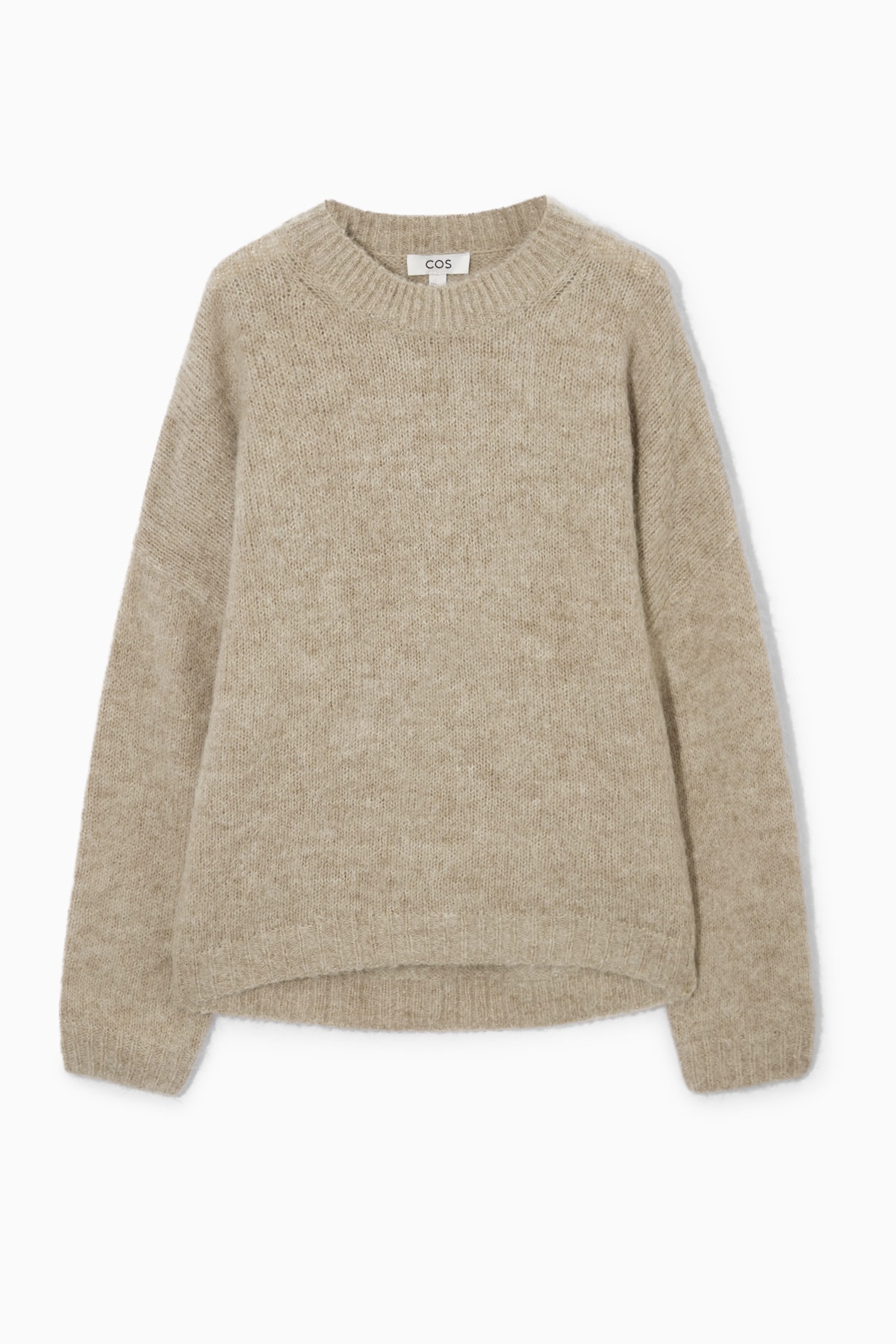 TEXTURED WOOL-ALPACA JUMPER - BEIGE MÉLANGE | COS