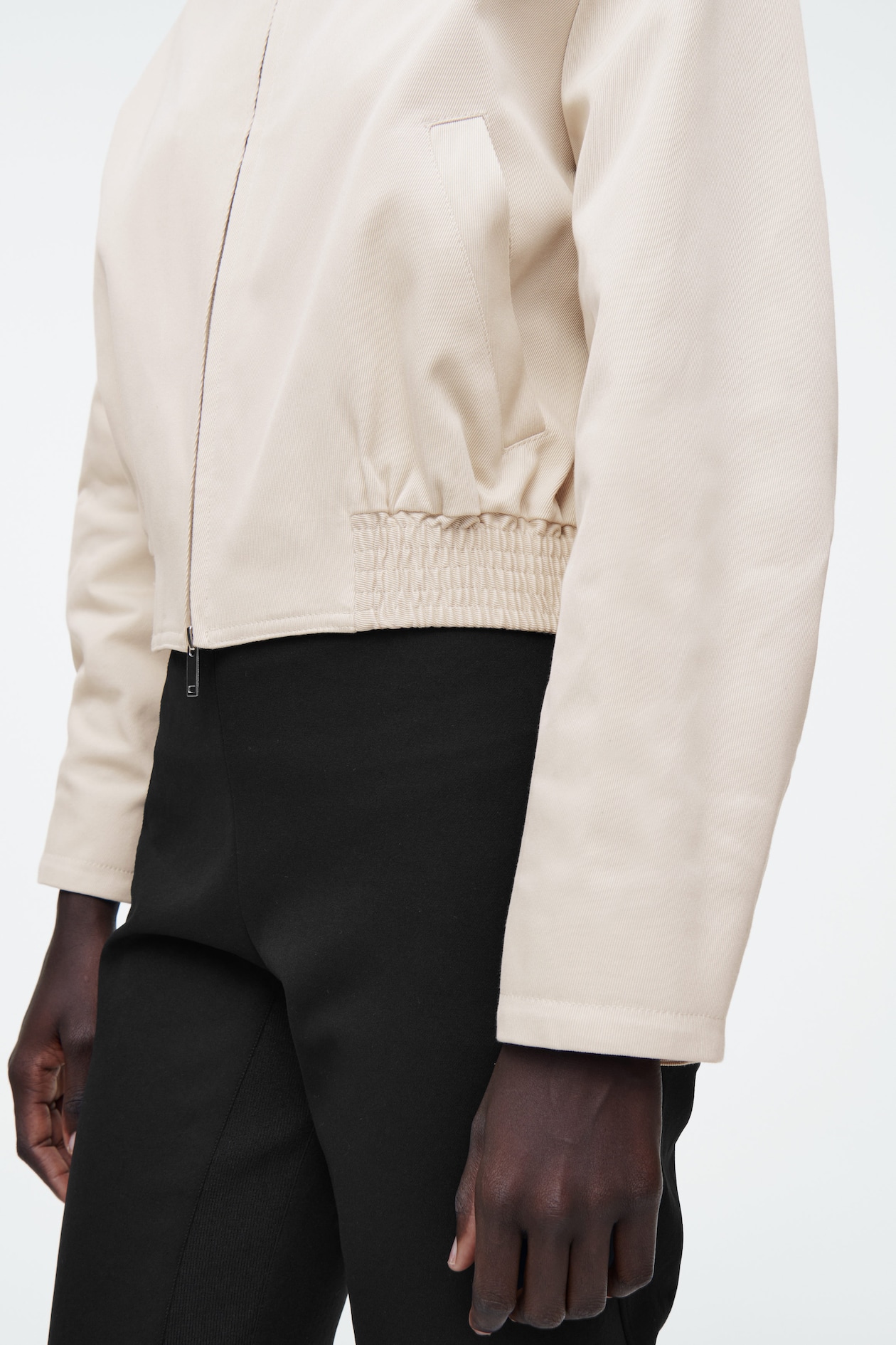 FUNNEL-NECK BOMBER JACKET - LIGHT BEIGE | COS