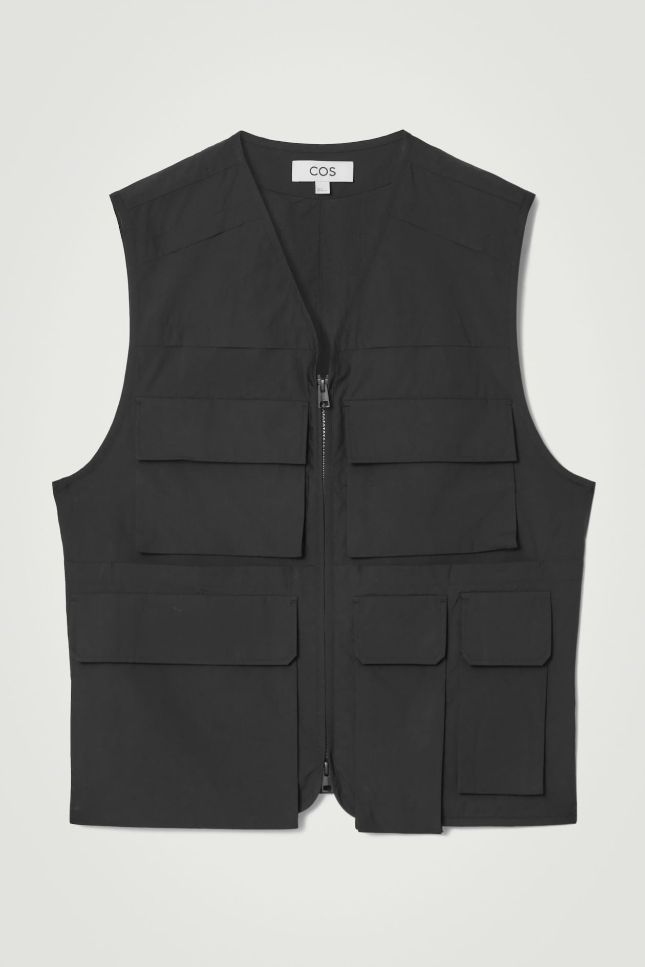 COTTON UTILITY GILET - BLACK | COS AU