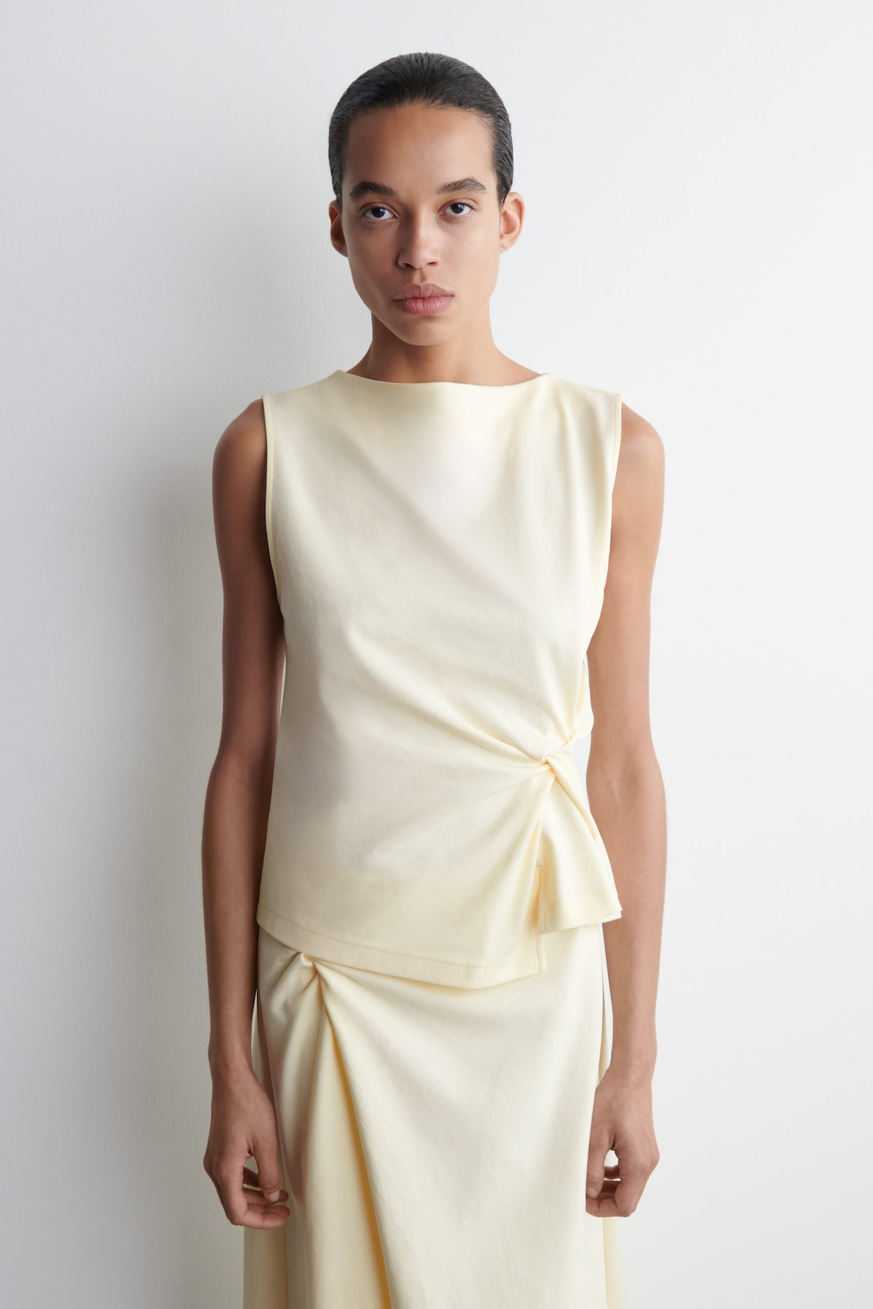TWIST-DETAIL TOP - BUTTER YELLOW | COS
