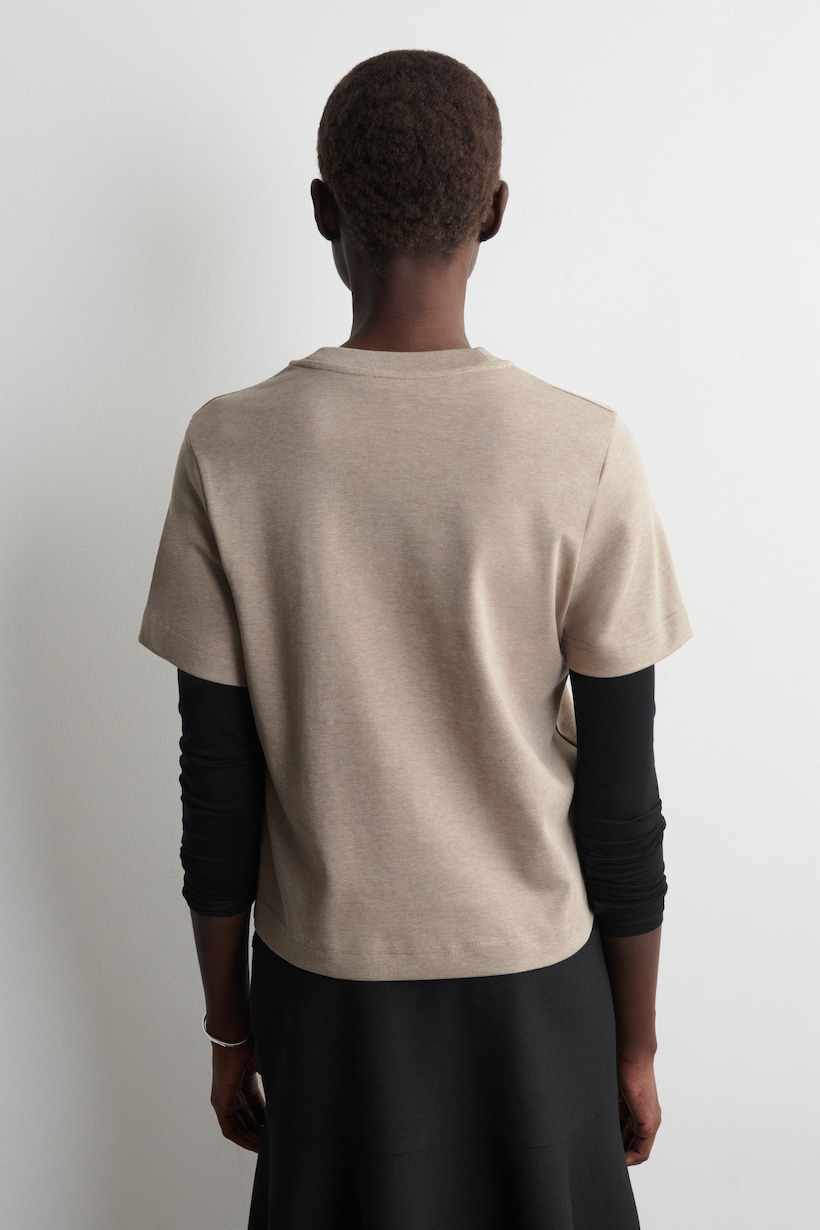 CLEAN CUT T-SHIRT - BEIGE MÉLANGE | COS US
