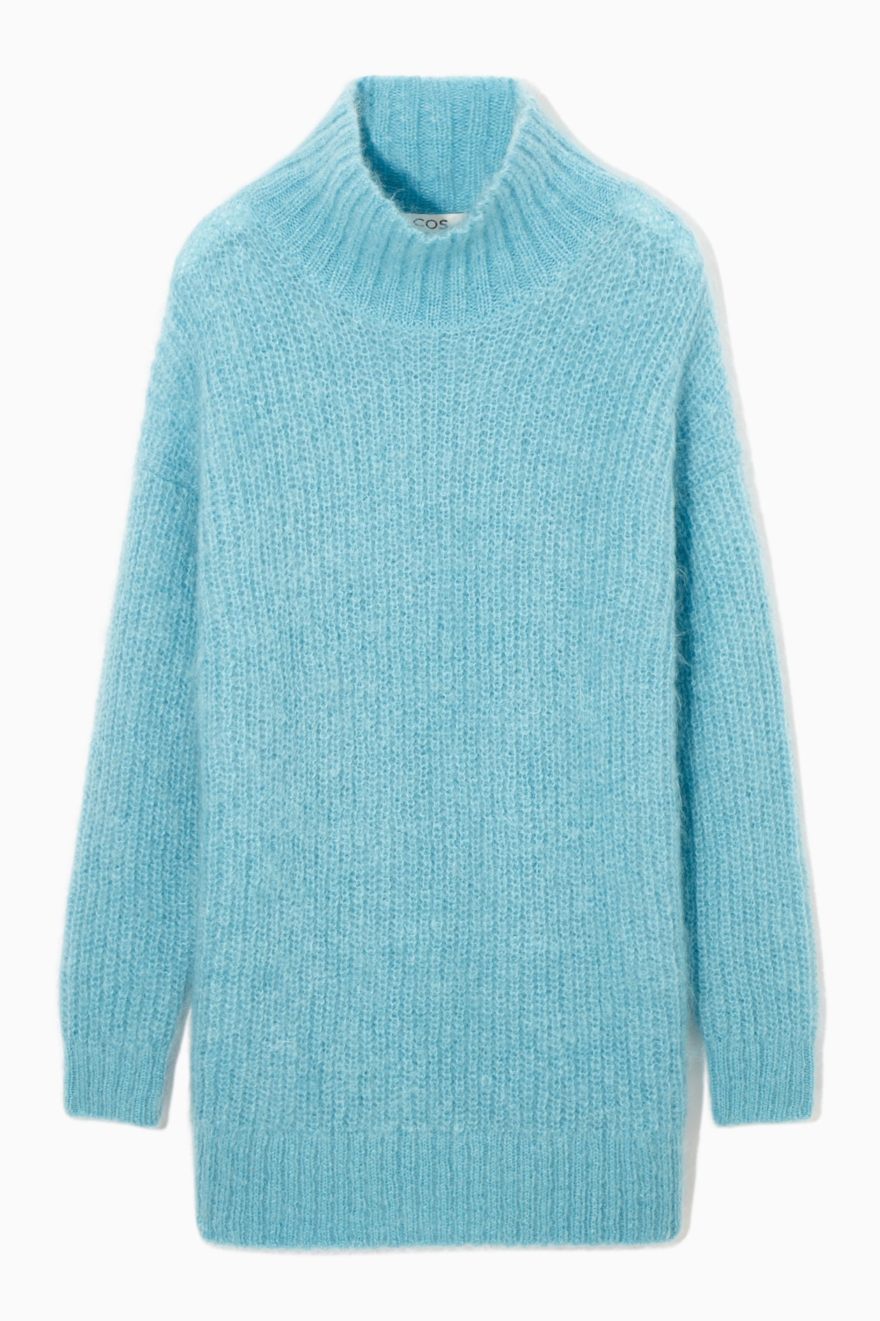 FUNNEL-NECK MOHAIR TUNIC - LIGHT TURQUOISE | COS
