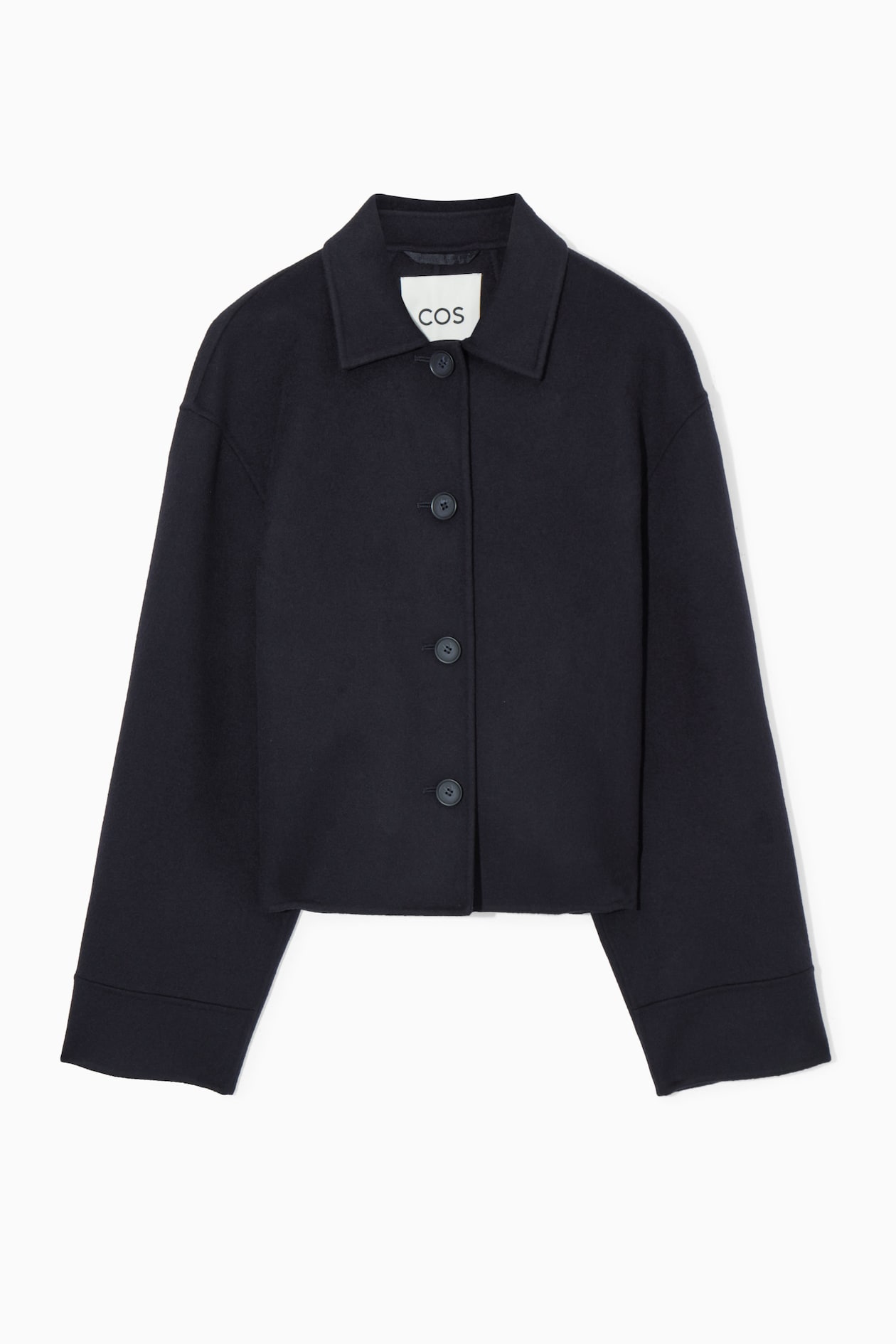 BOXY DOUBLE-FACED WOOL JACKET - NAVY | COS