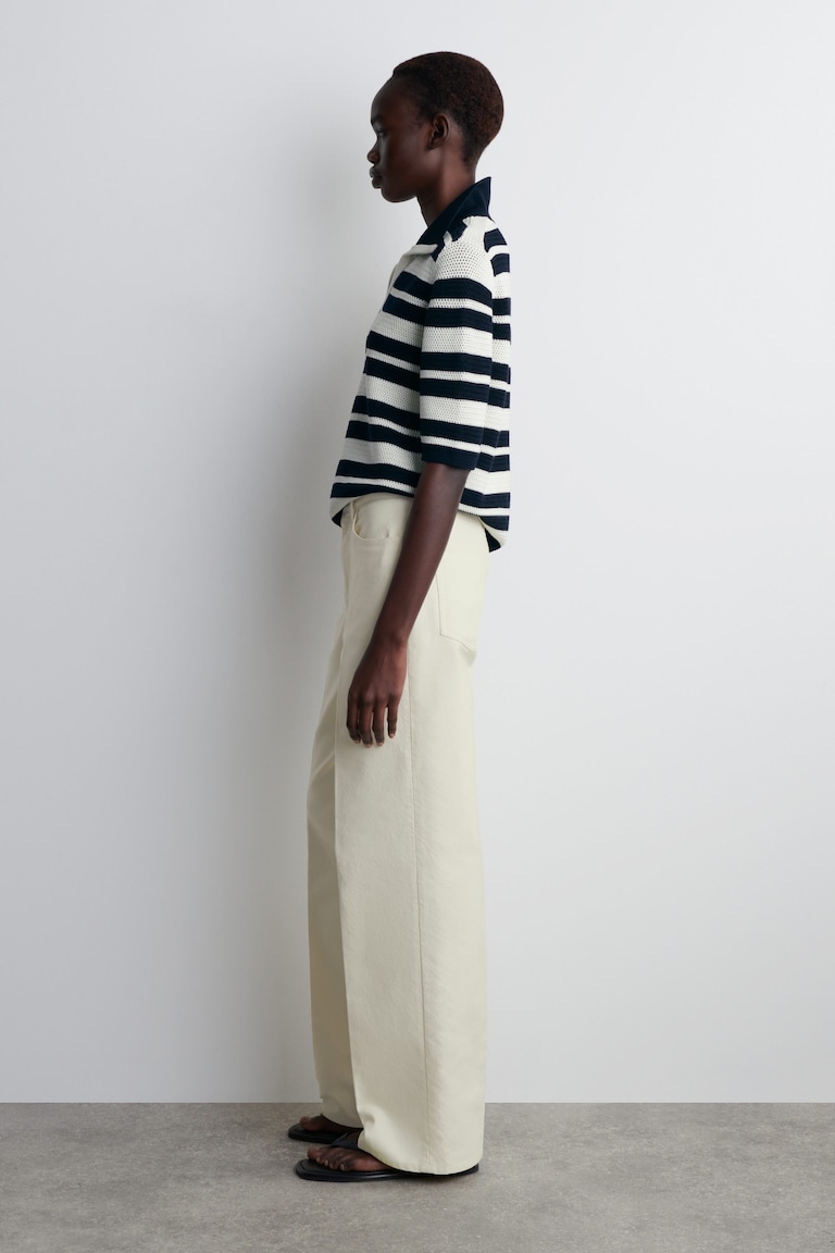 COTTON-CANVAS STRAIGHT-LEG PANTS - CHALK | COS US