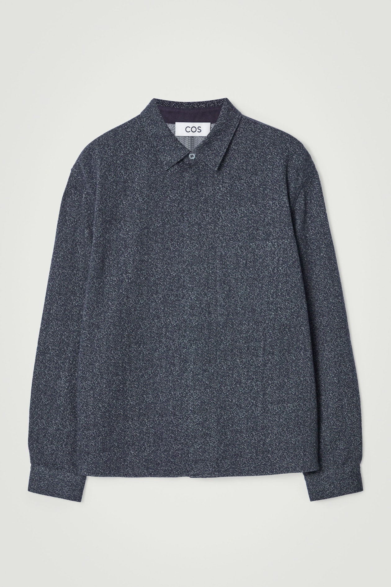 OVERSIZED TEXTURED COTTON OVERSHIRT - NAVY / WHITE | COS