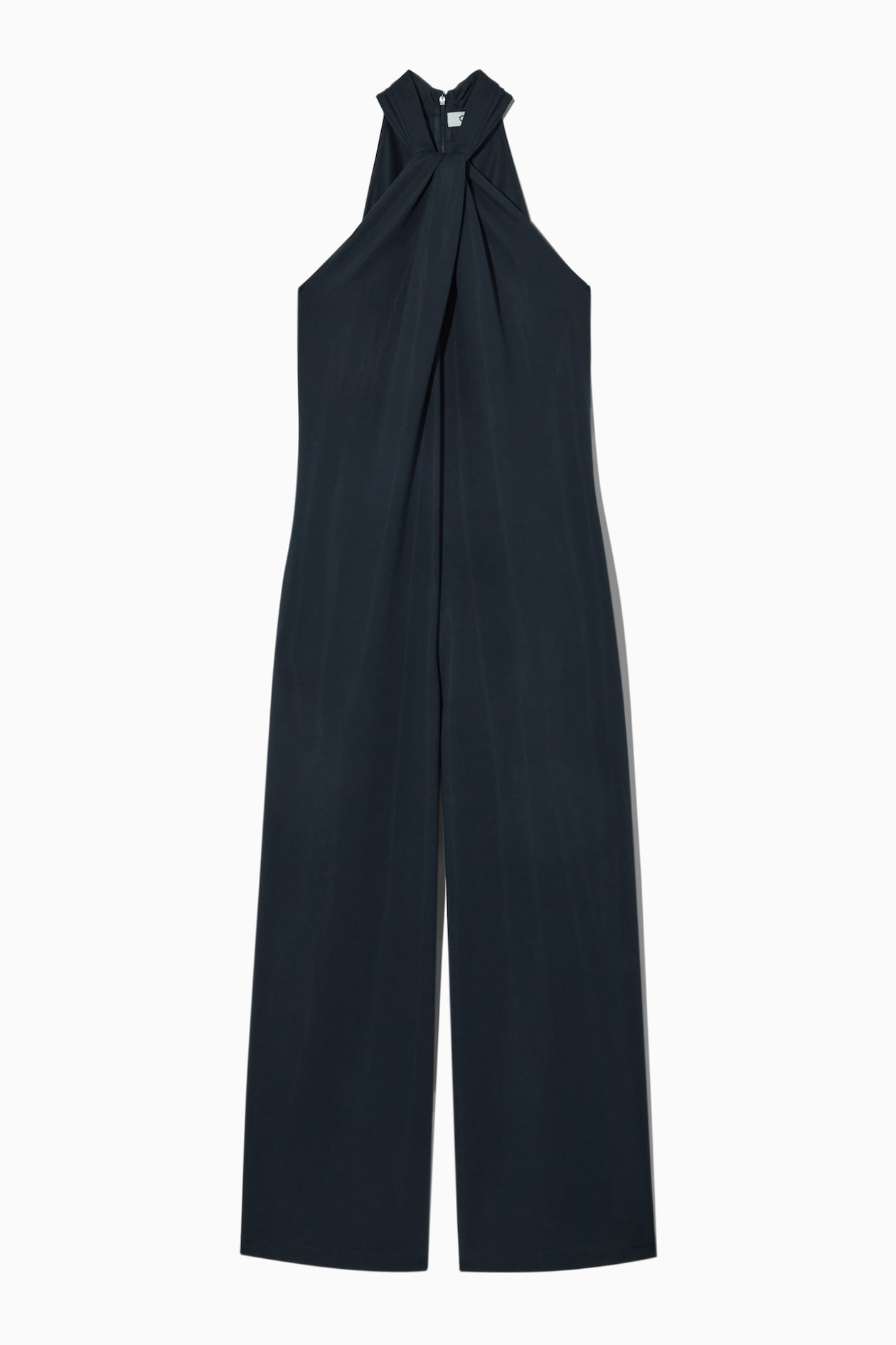 TWIST-DETAIL HALTERNECK JUMPSUIT - NAVY | COS GB