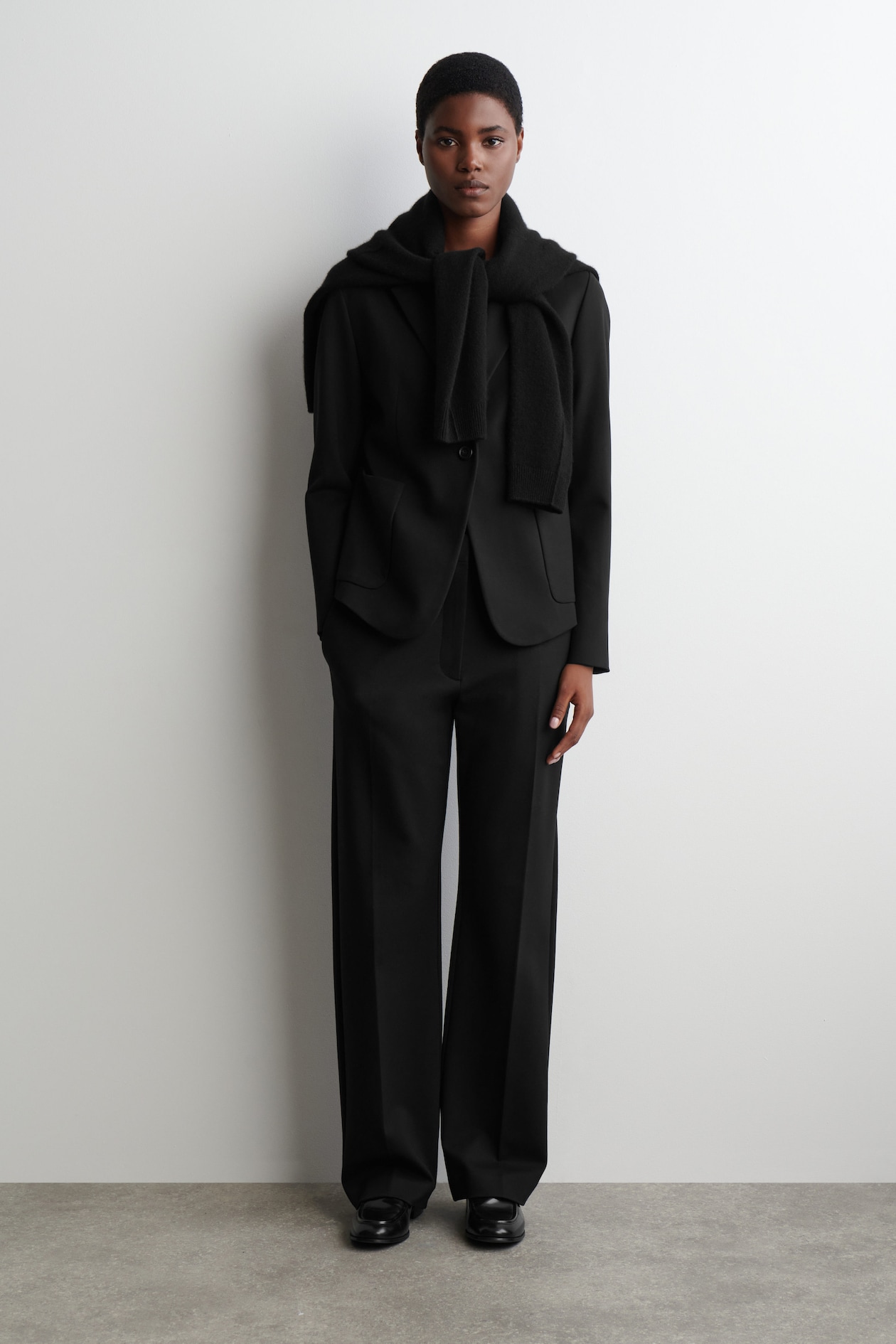 MILANO STRAIGHT-LEG TROUSERS - BLACK | COS