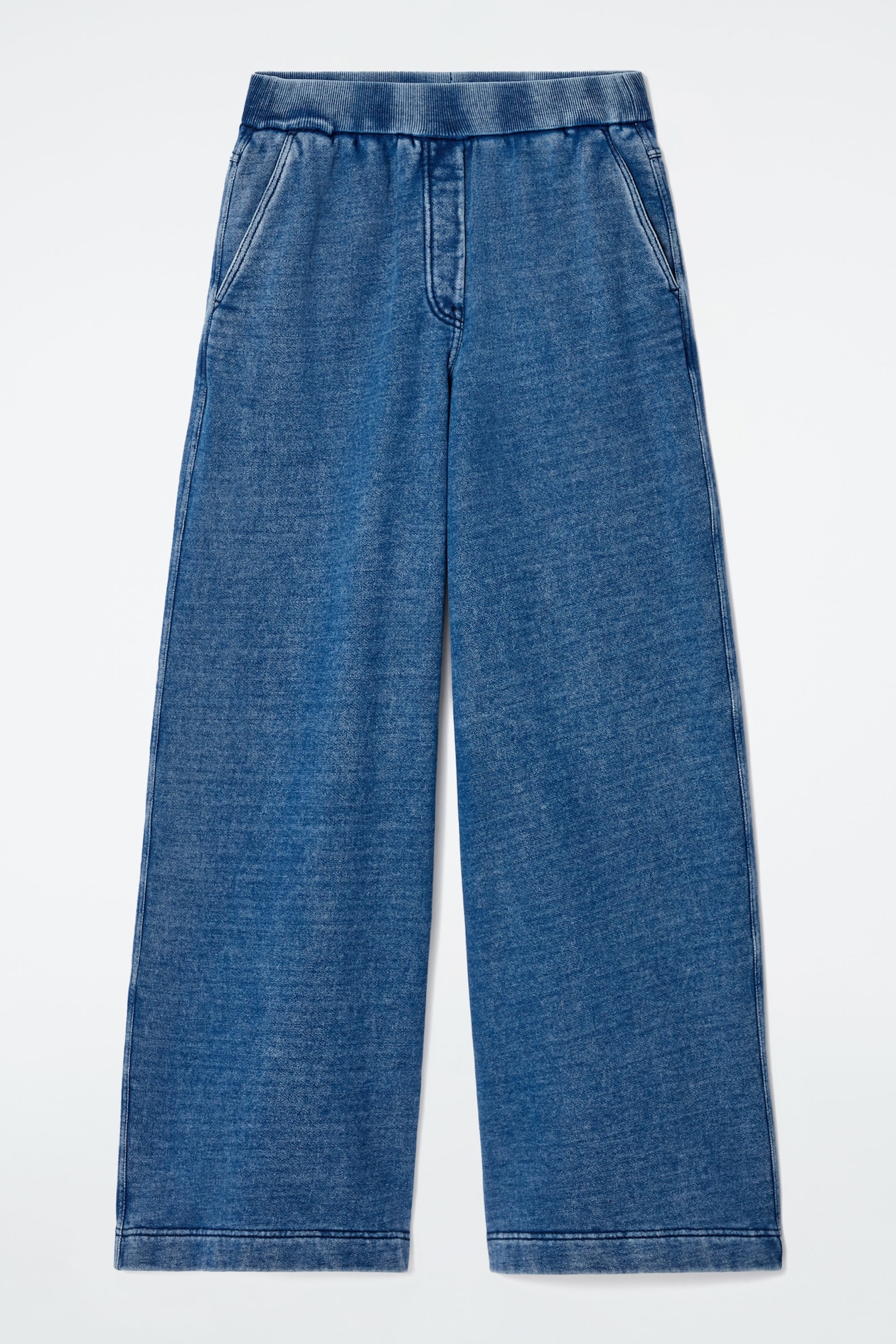 DENIM-WASH JERSEY JOGGERS - BLUE | COS