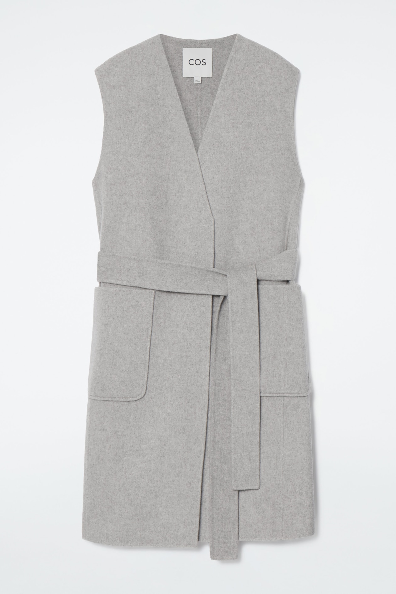 LONGLINE DOUBLE-FACED WOOL WAISTCOAT - GREY | COS