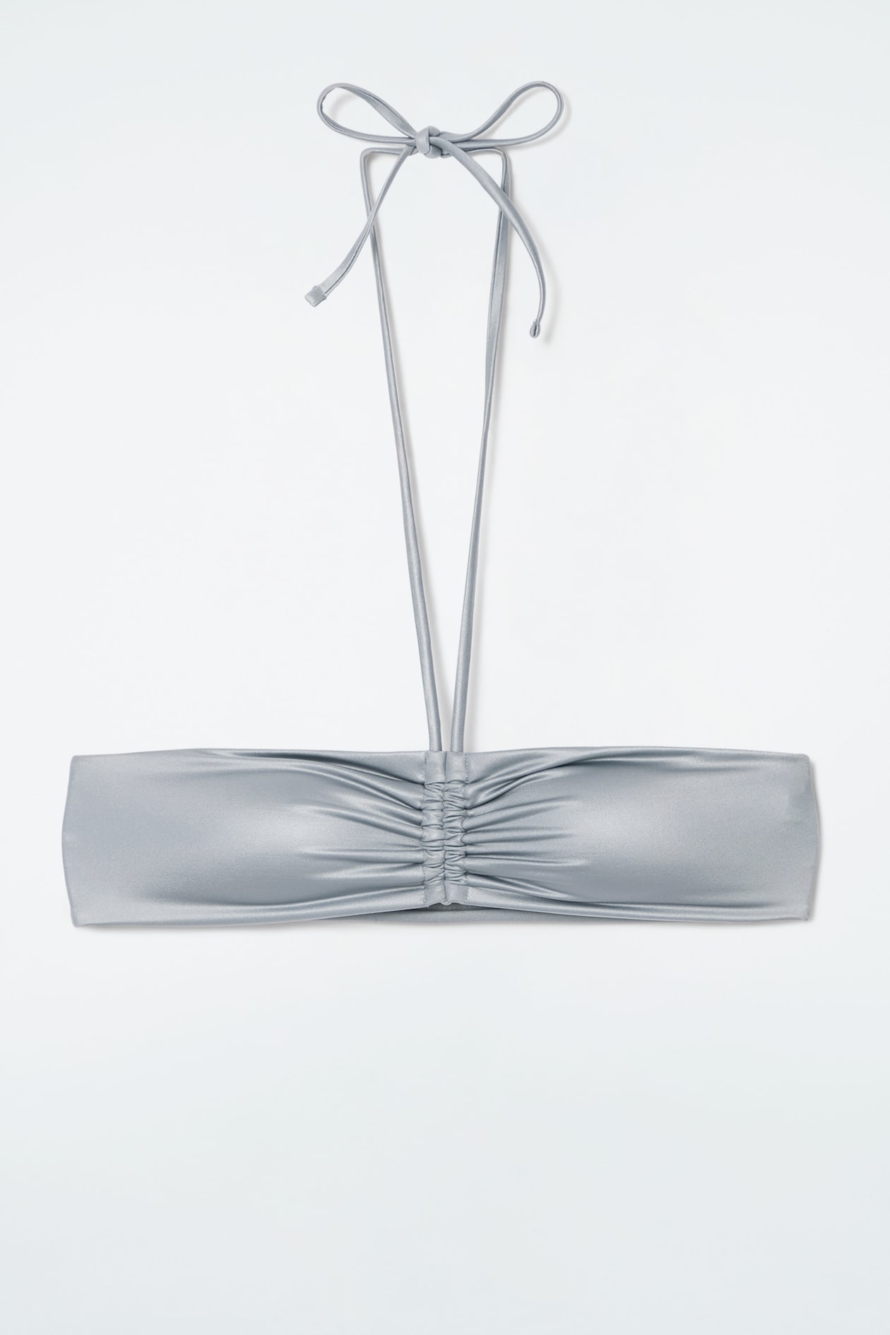 RUCHED BANDEAU BIKINI TOP - SILVER | COS