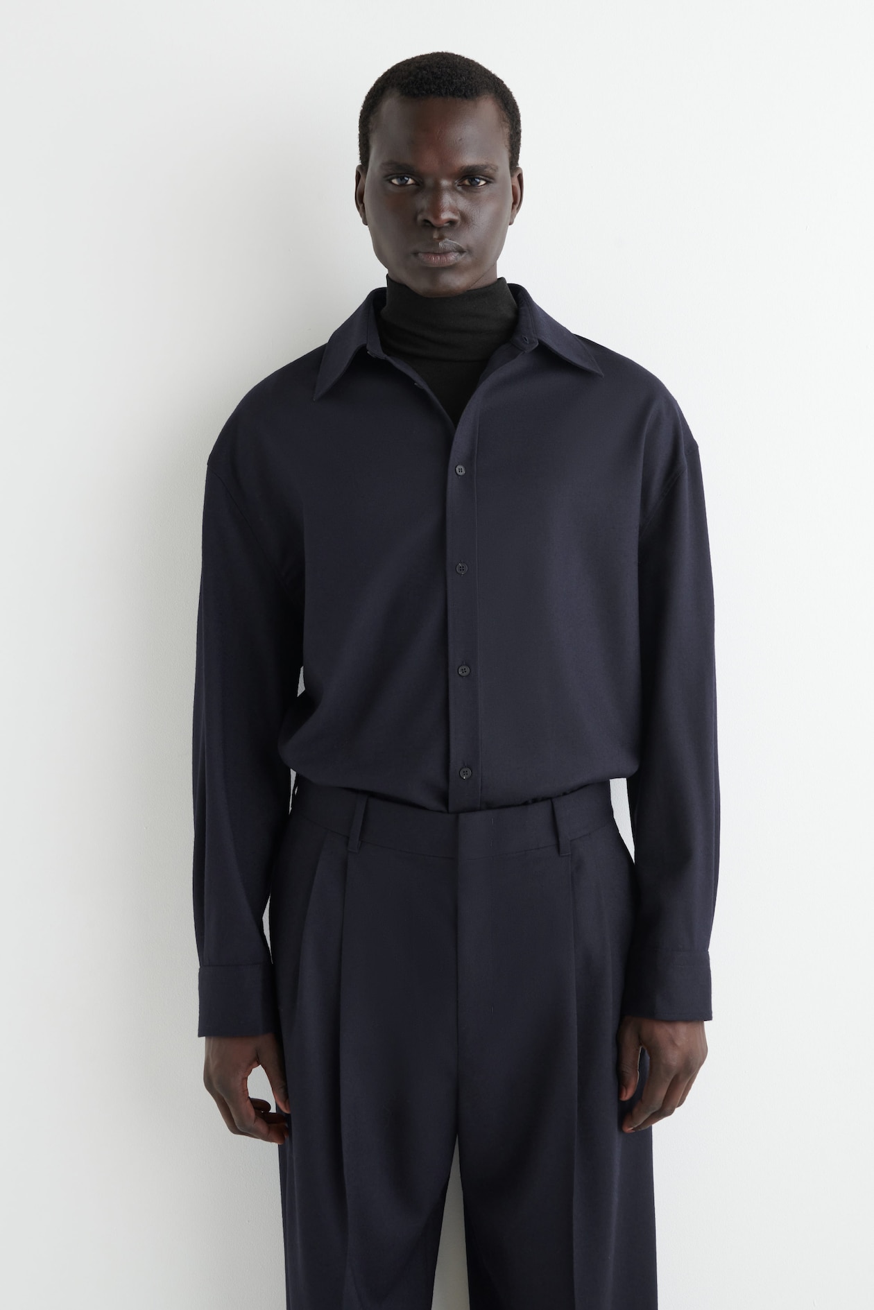 WOOL-FLANNEL SHIRT - MIDNIGHT | COS