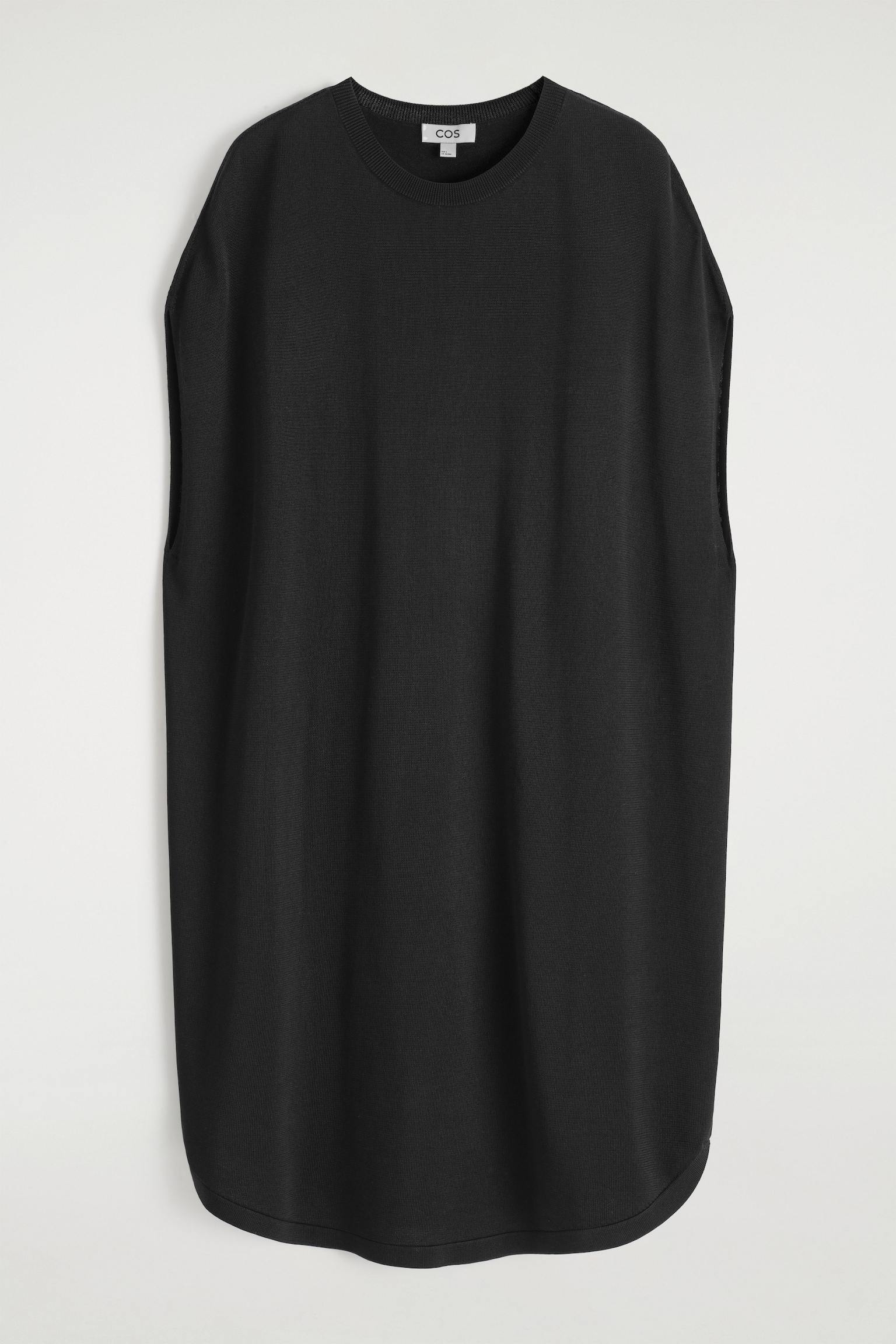 CIRCLE-CUT KNIT DRESS - BLACK | COS