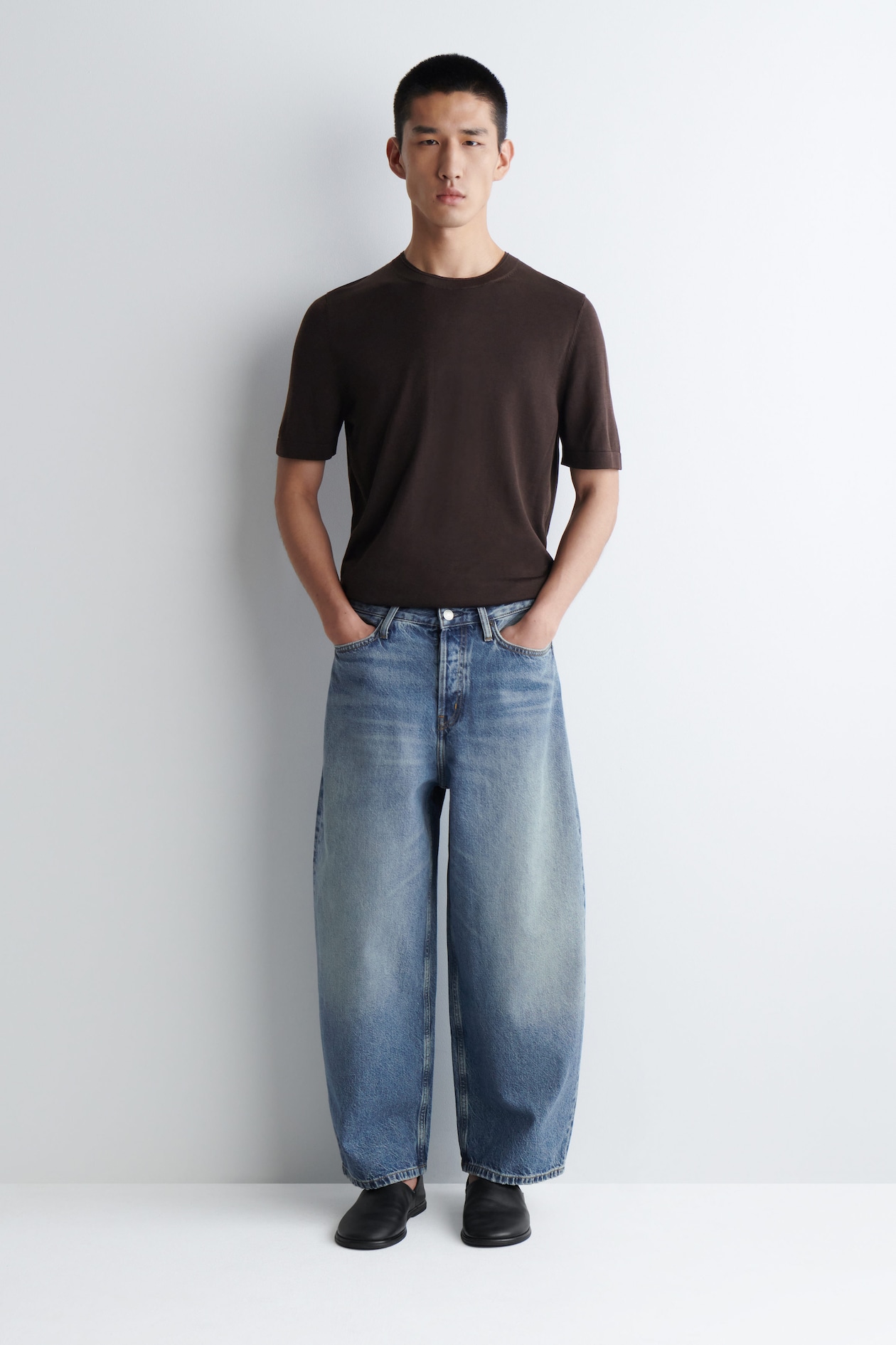 CASK RELAXED-FIT BARREL-LEG JEANS - WASHED BLUE | COS GB