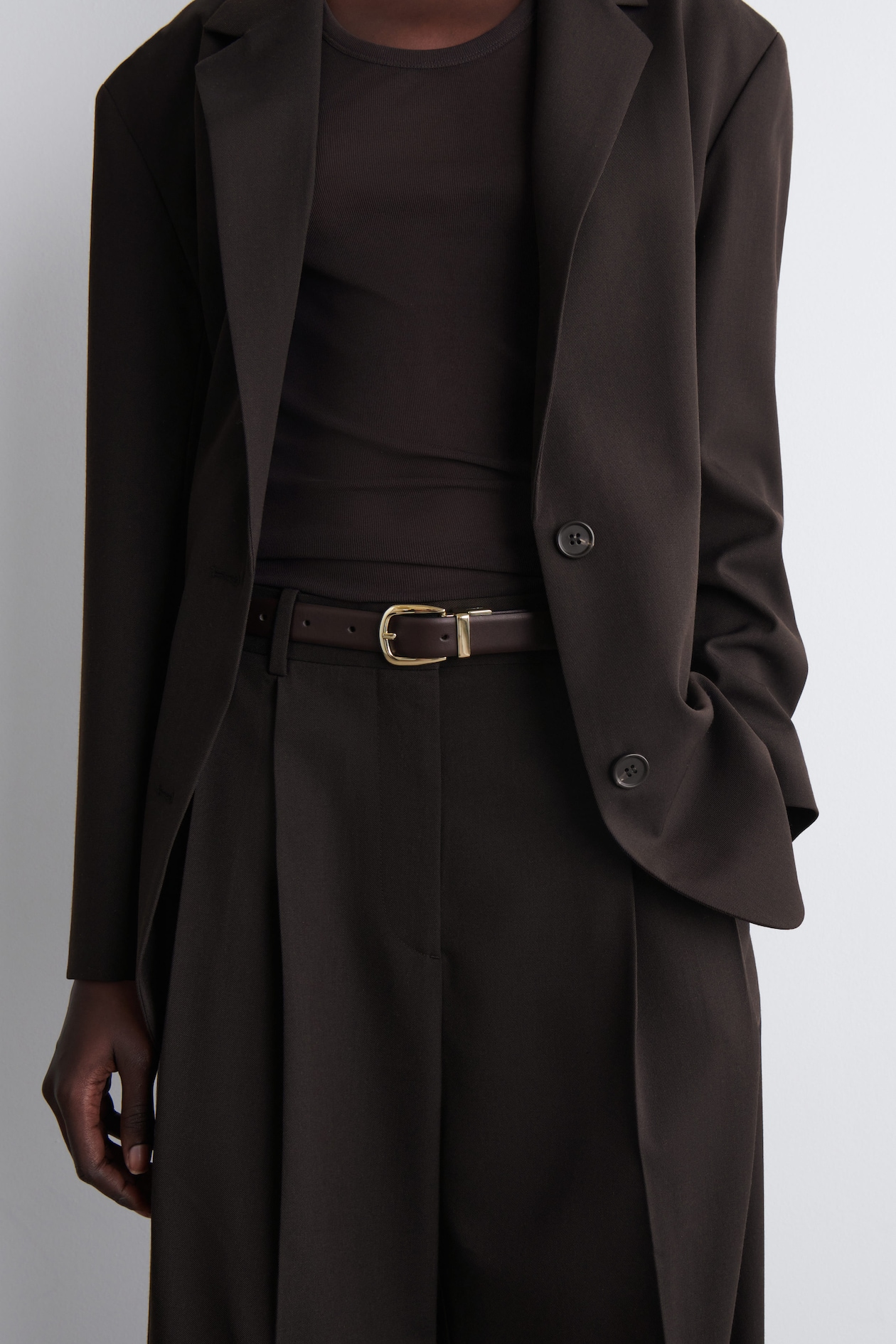 REVERSIBLE LEATHER BELT - BROWN / BORDEAUX | COS