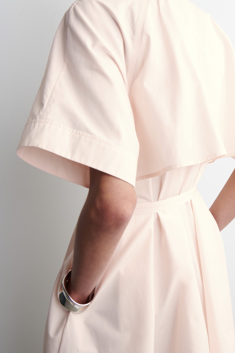 RAGLAN-SLEEVE COTTON MIDI DRESS - LIGHT PINK | COS