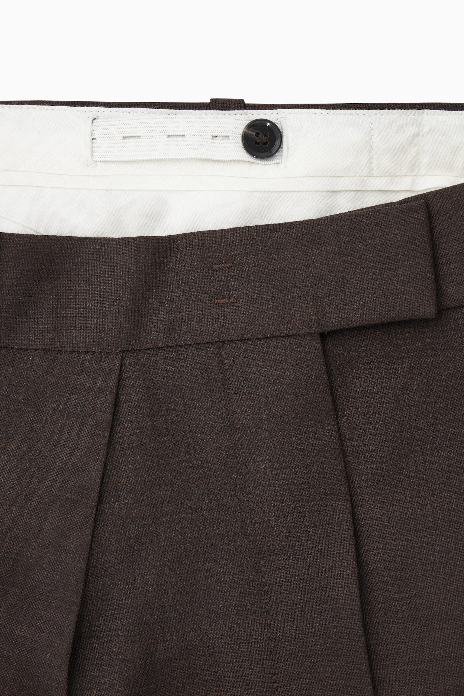 RELAXED PLEATED WOOL WIDE-LEG PANTS - DARK BROWN | COS AU