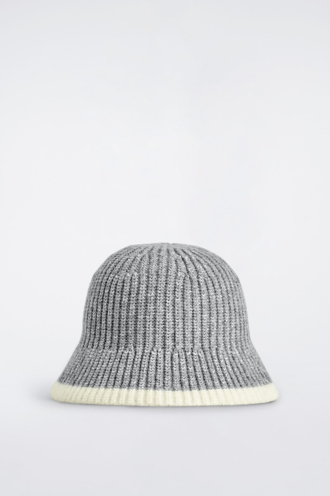 CONTRAST-TIPPED WOOL-MOHAIR BUCKET HAT - GREY / CREAM | COS US