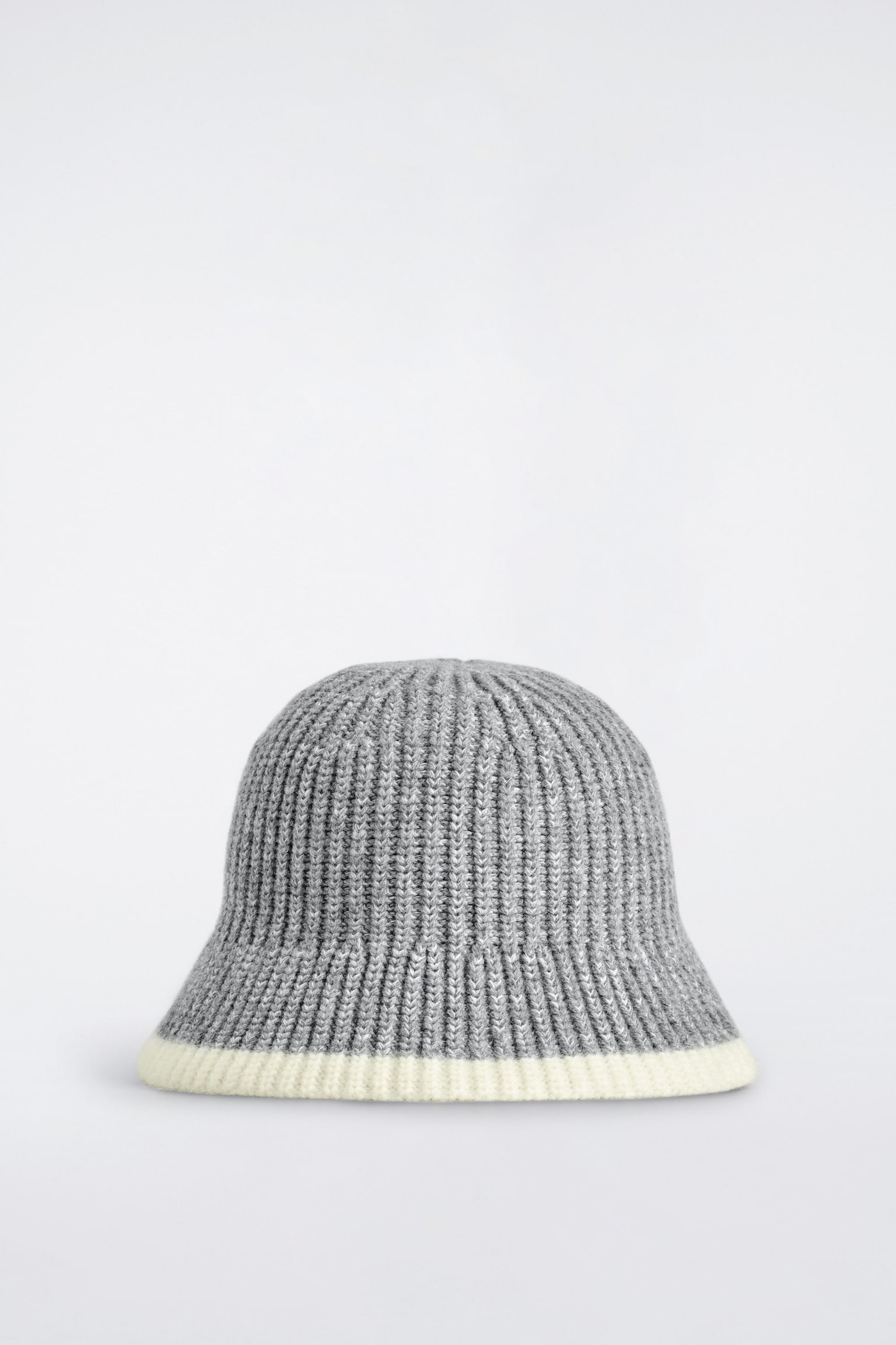 CONTRAST-TIPPED WOOL-MOHAIR BUCKET HAT - GREY / CREAM | COS US