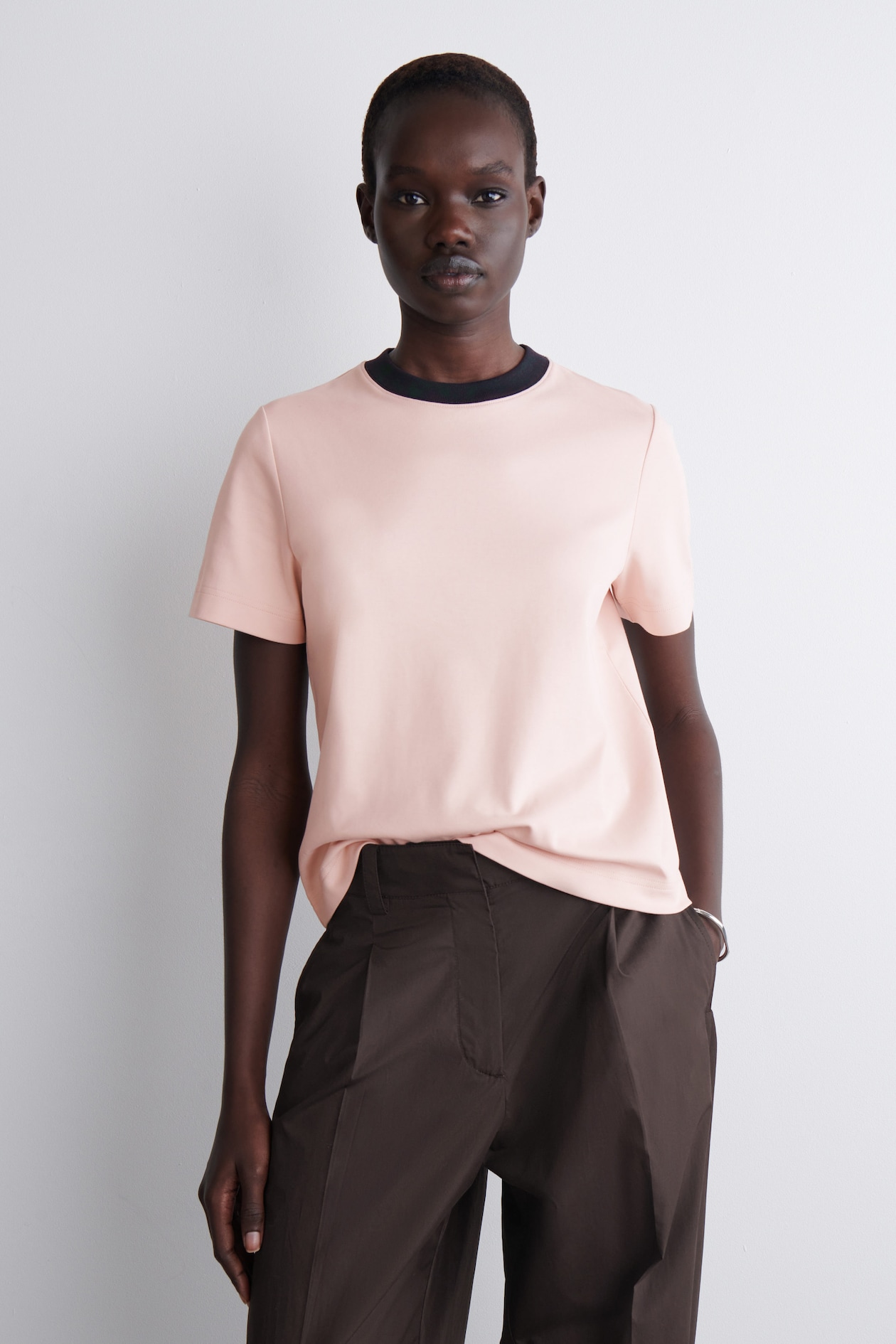 CLEAN CUT REGULAR T-SHIRT - PINK / NAVY | COS