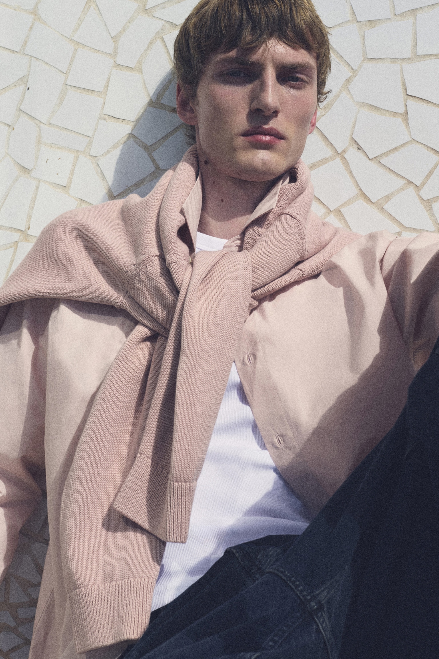 KNITTED COTTON CREW-NECK SWEATER - LIGHT PINK | COS US
