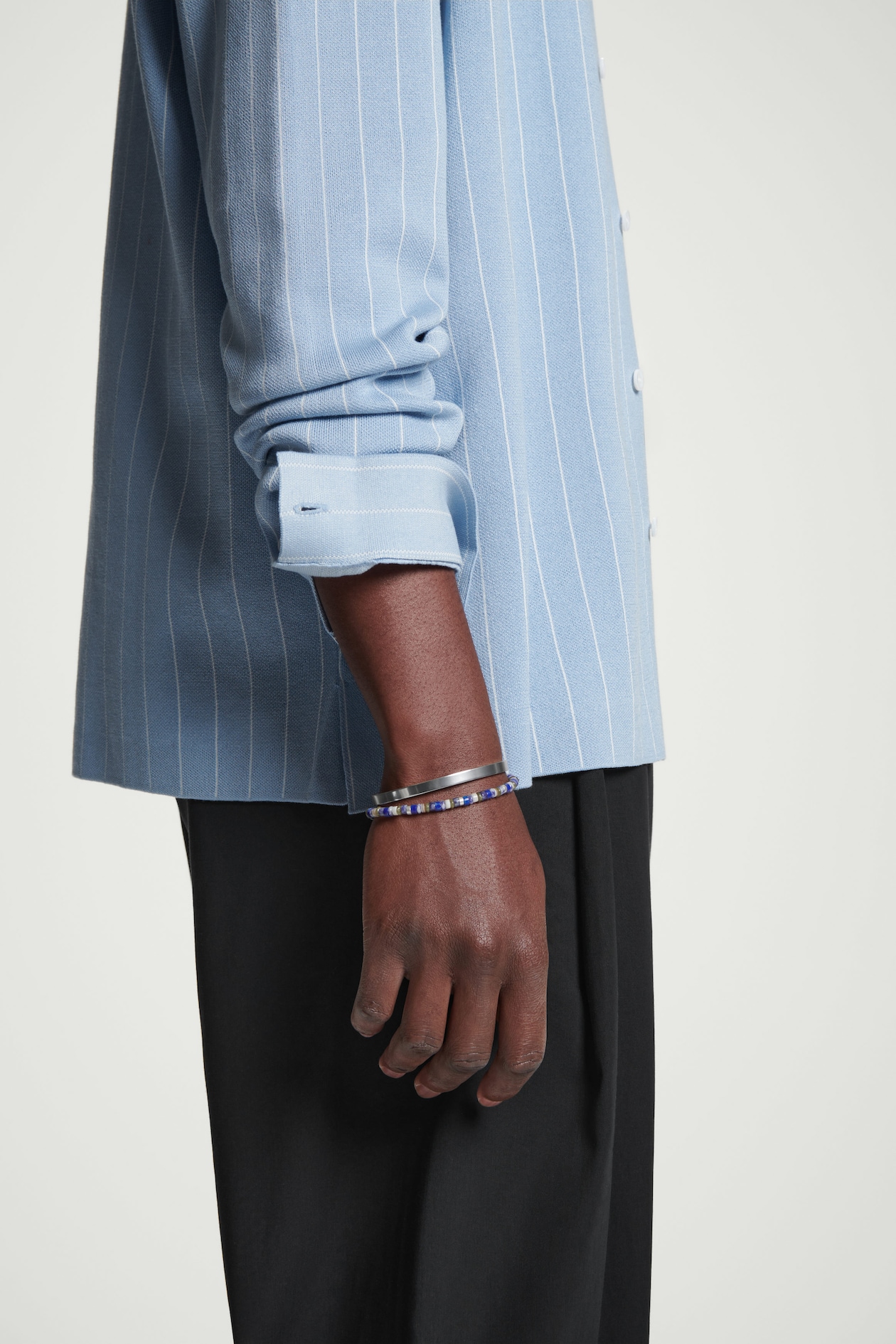SEMI-PRECIOUS BEADED BRACELET - SILVER / BLUE / GREY | COS