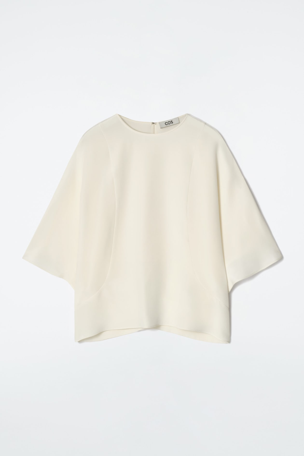 SILK T-SHIRT - ECRU | COS