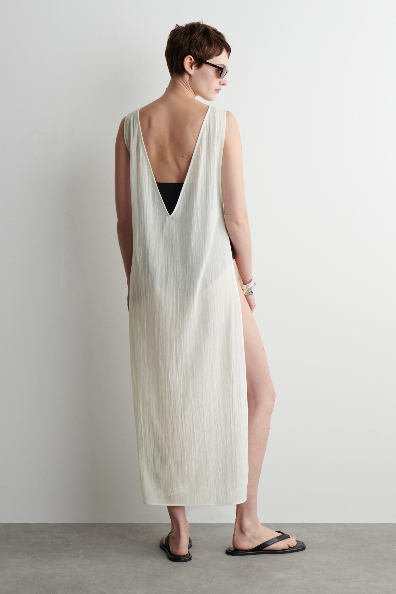 OPEN-SIDE SHEER TUNIC - WHITE | COS