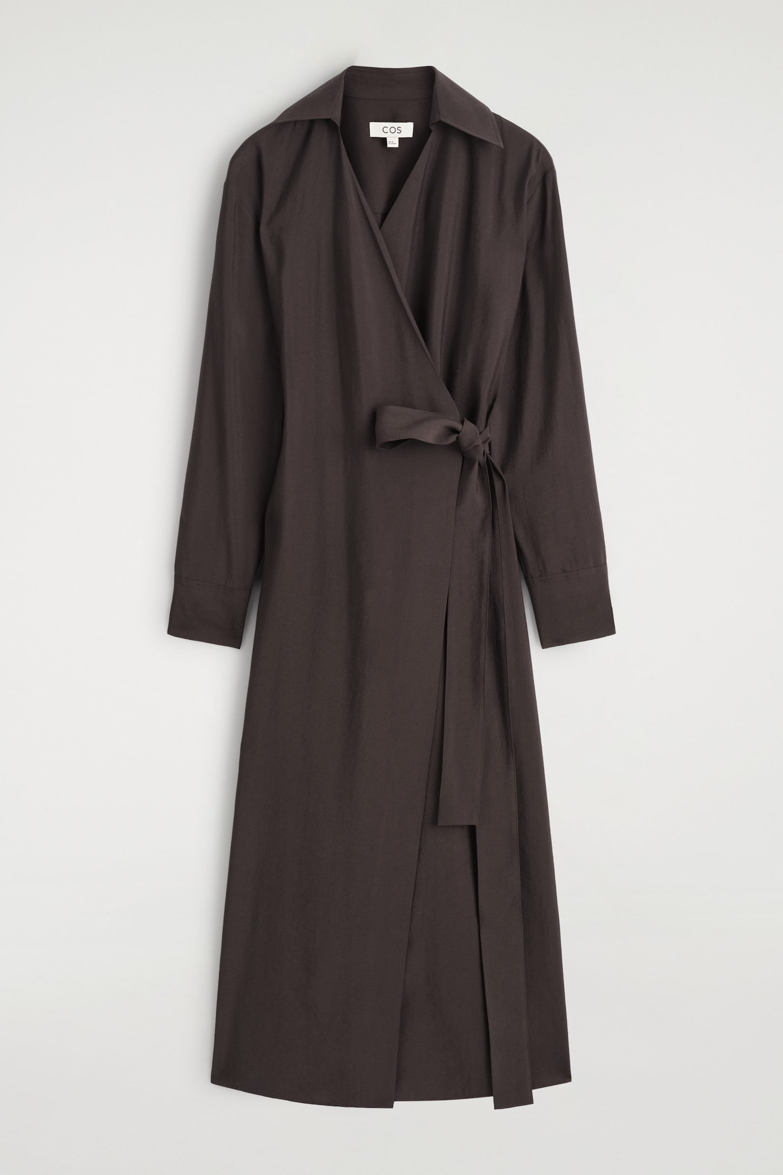 MODAL MIDI WRAP DRESS - BROWN | COS