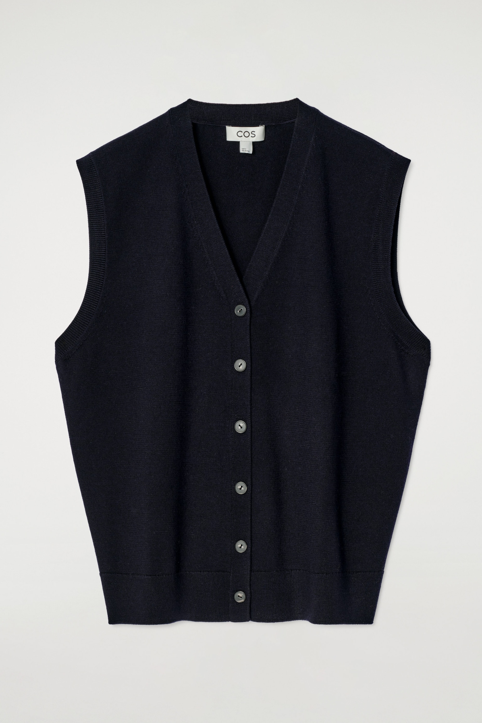 VNECK MERINO WOOL WAISTCOAT - NAVY | COS
