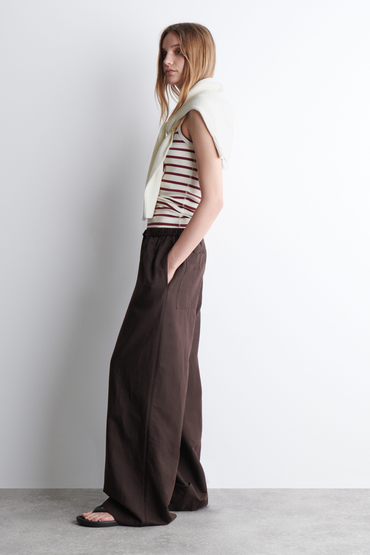 RIBBED TANK TOP - RED / WHITE / STRIPED | COS