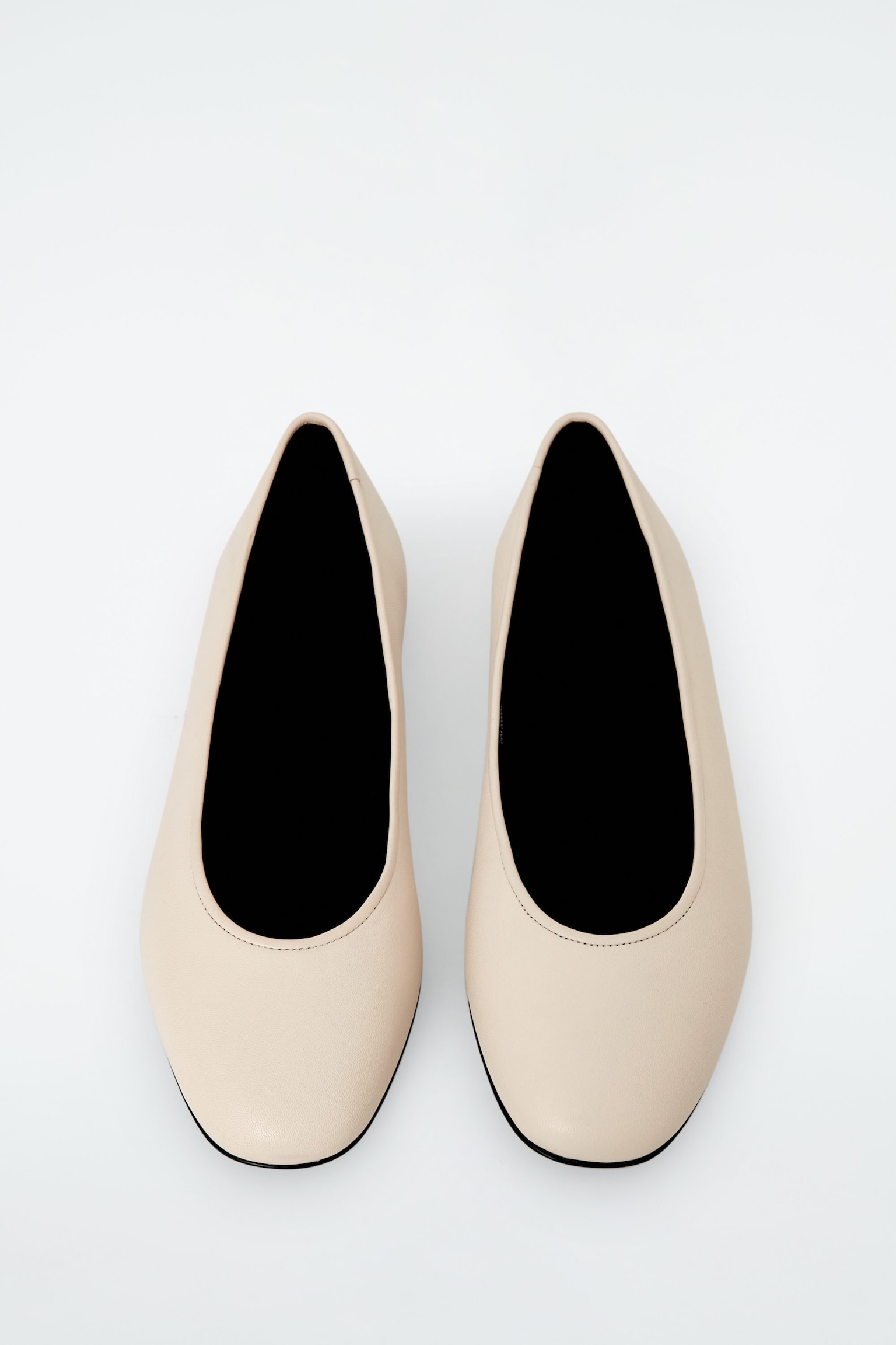 LEATHER BALLERINA FLATS - ECRU | COS