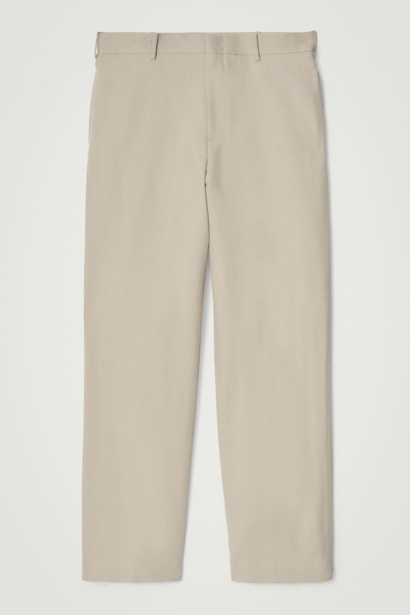 RELAXED TAILORED STRAIGHT-LEG TROUSERS - MOLE | COS
