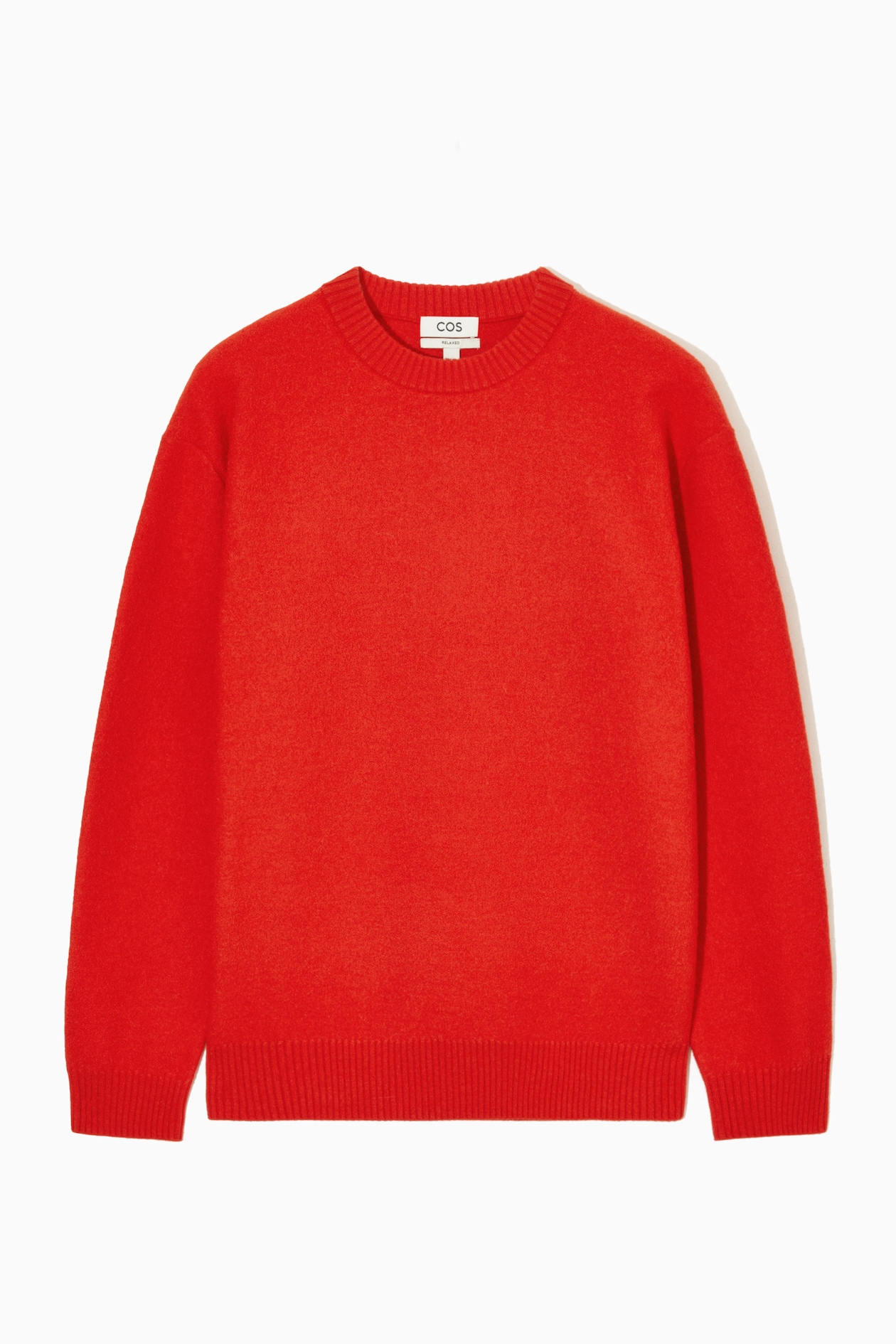 BOILED-WOOL CREW-NECK SWEATER - BRIGHT ORANGE | COS
