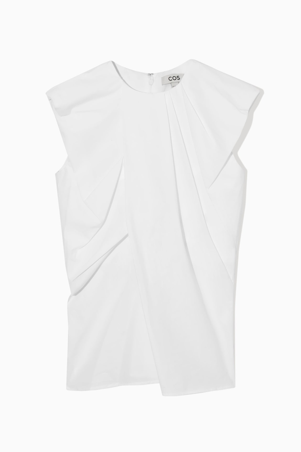 GATHERED DRAPED SLEEVELESS TOP - WHITE | COS
