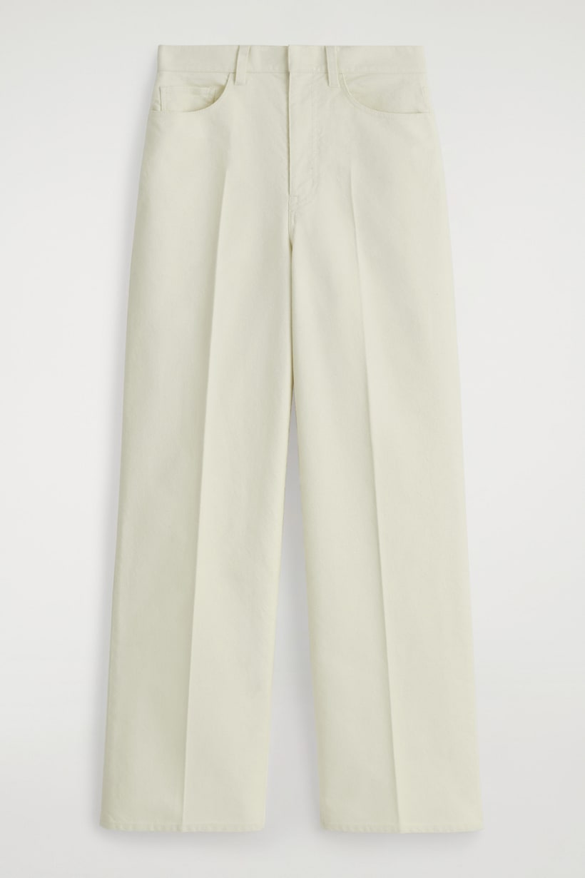 COTTON-CANVAS STRAIGHT-LEG PANTS - CHALK | COS US