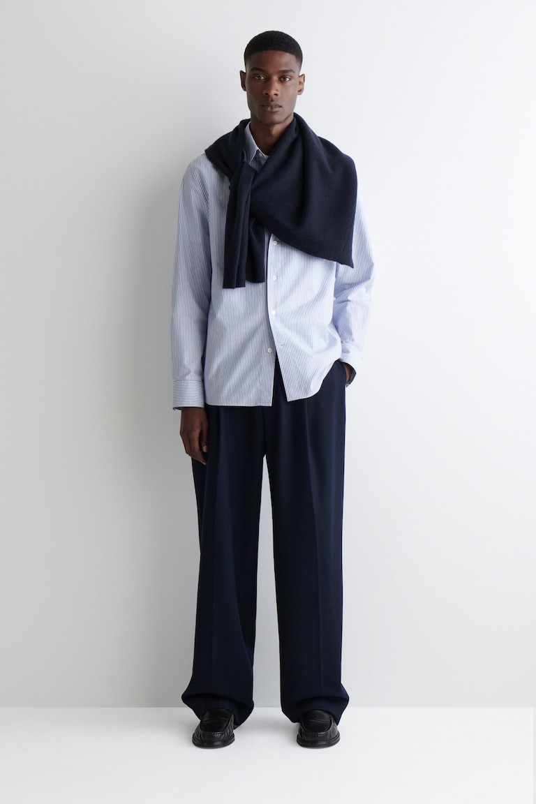 COTTON OXFORD SHIRT - BLUE / WHITE / STRIPED | COS