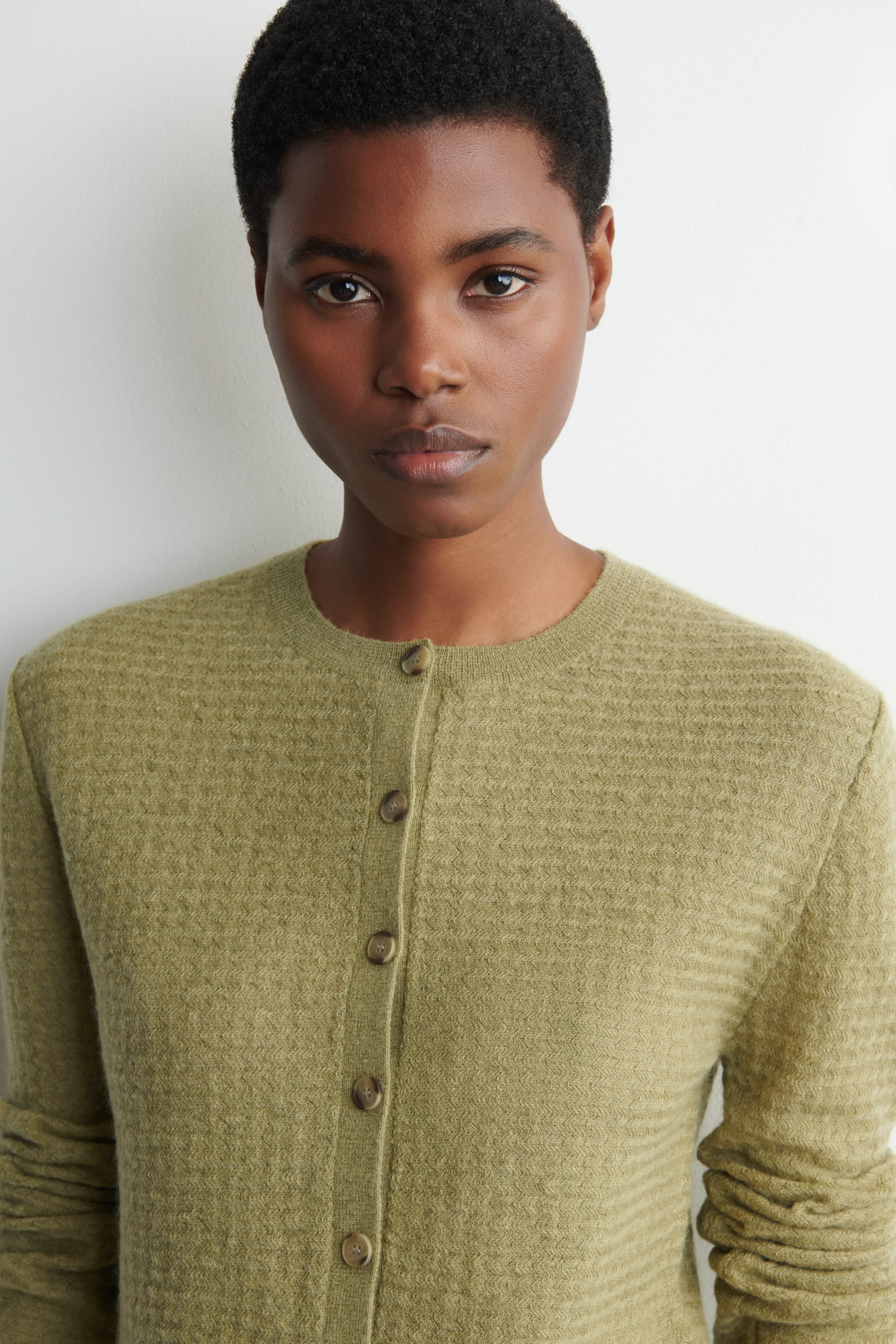 CARDIGAN DIN AMESTEC DE MOHAIR CU MODEL ZIGZAG - VERDE - FEMEI | H&M RO
