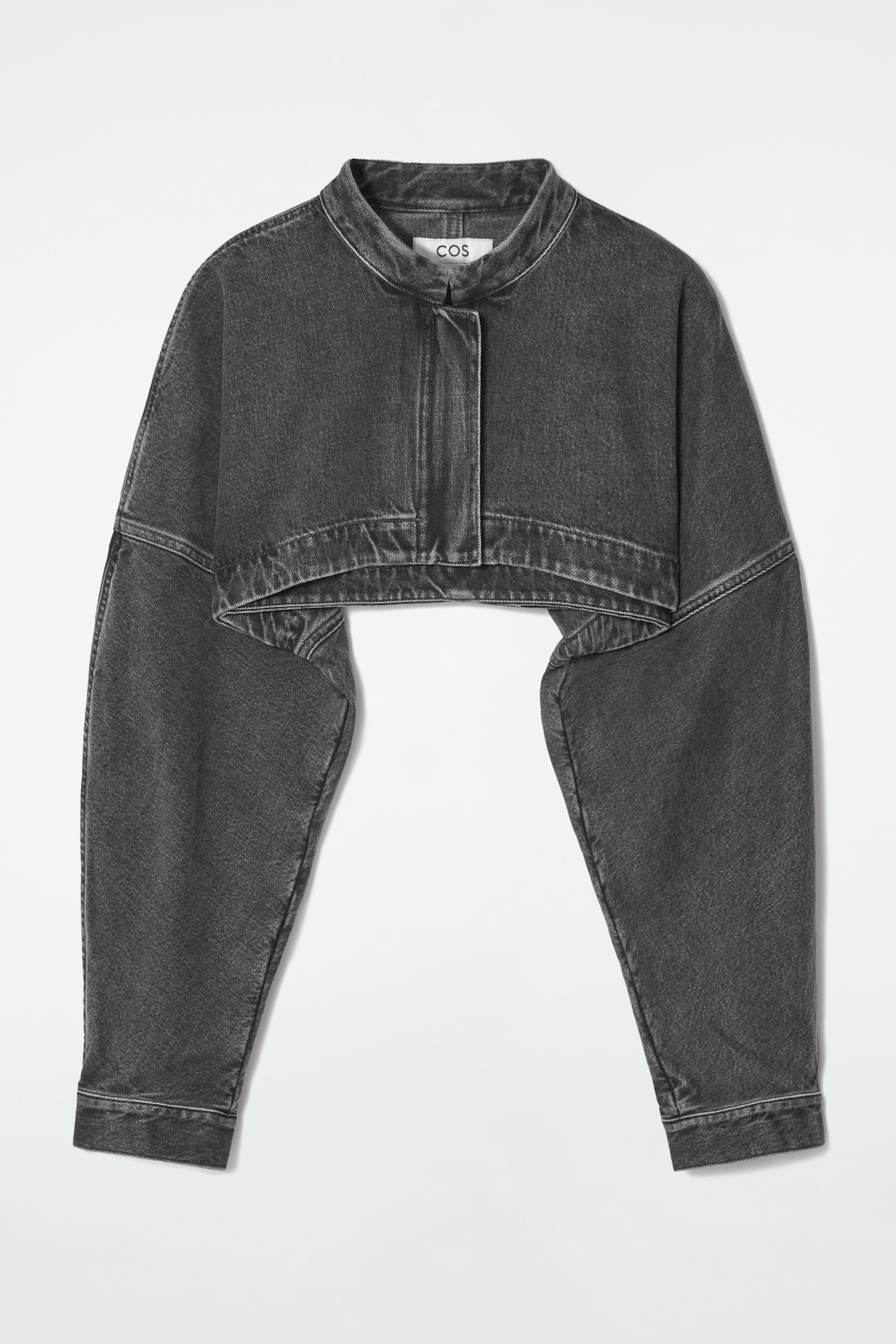 CROPPED HYBRID DENIM JACKET - WASHED BLACK | COS AU